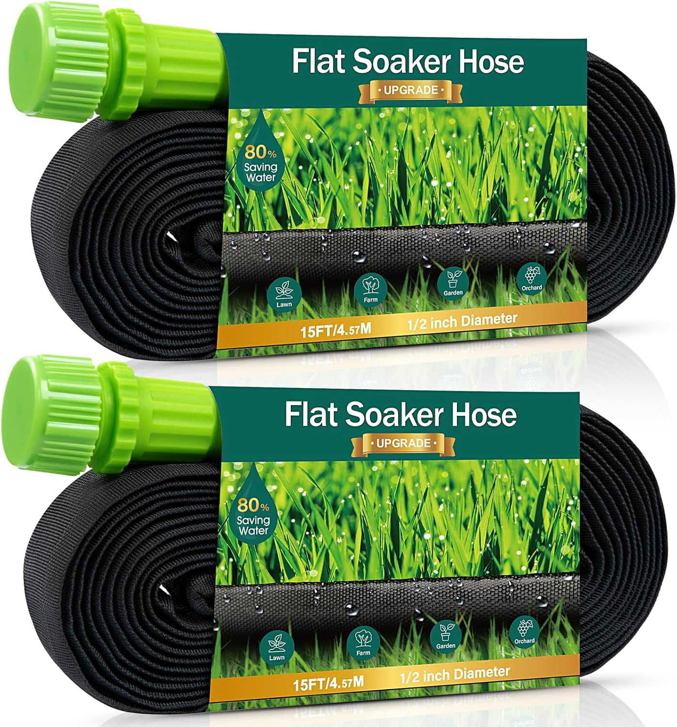 Soaker Hose - Flat Soaker Hose 30 FT for Garden Beds, Garden Soaker ...