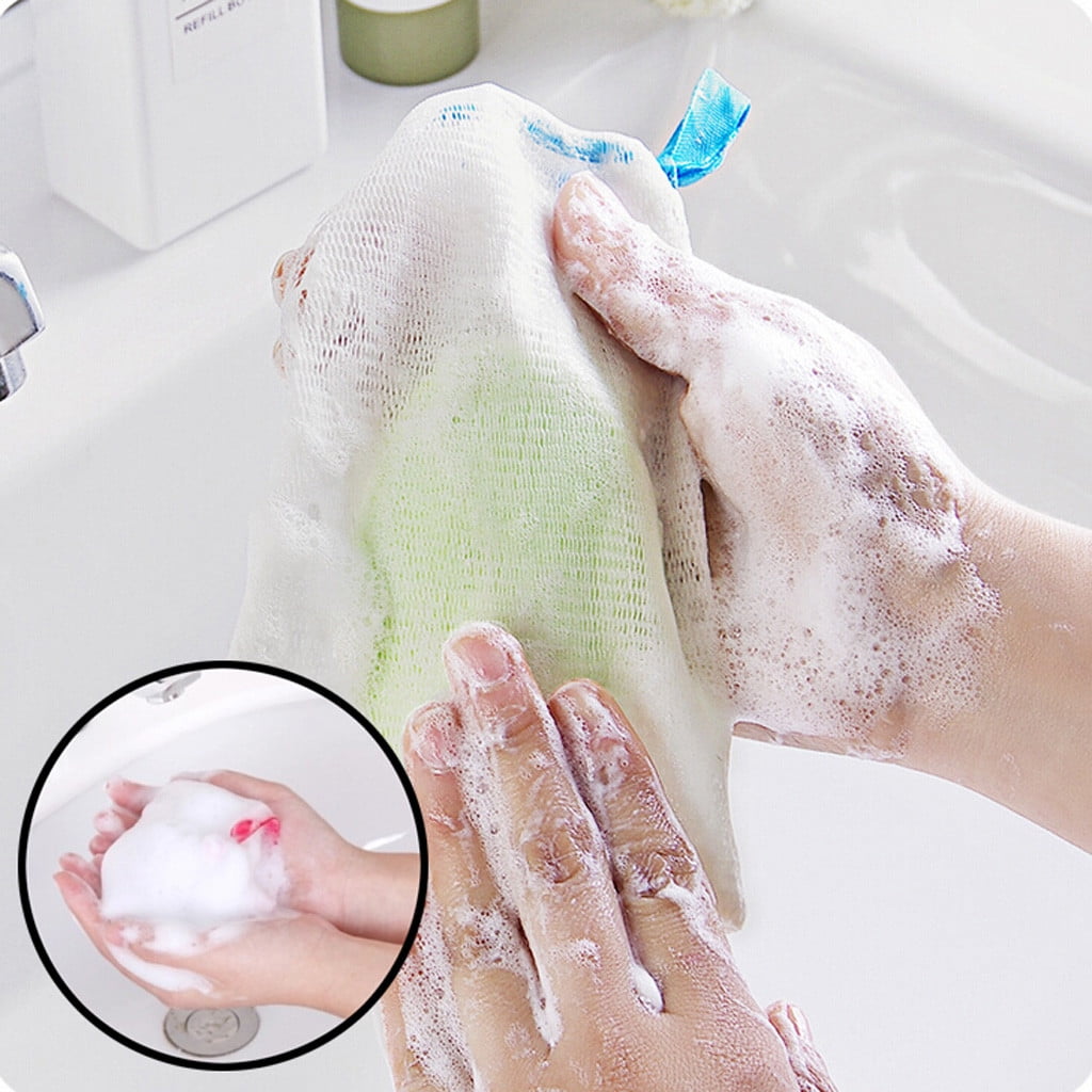 Soap Bag Suds Maker Mesh Net Bags Sack Bath Pouches Holder Exfoliating ...