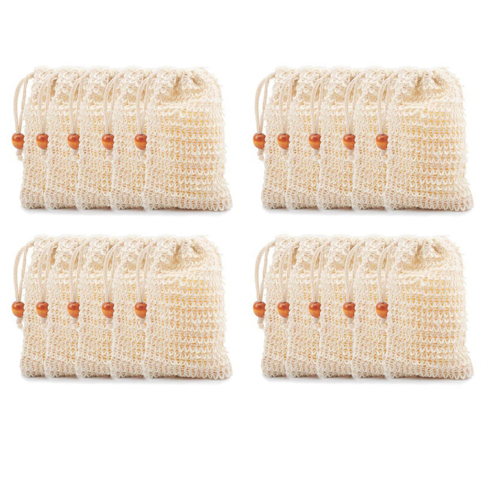 Soap Bags for Shower 120 Pack Natural Ramie Soap Saver Pouch Homemade ...