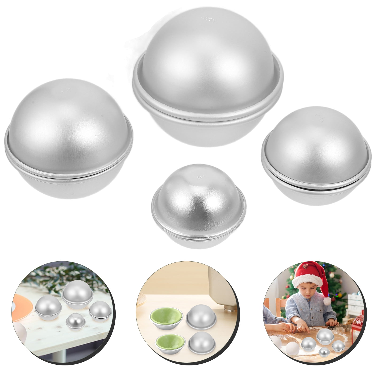 NUOLUX Aluminum Baking Mold Silver 8Pcs 3.1x3.1x1.4in - Walmart.com