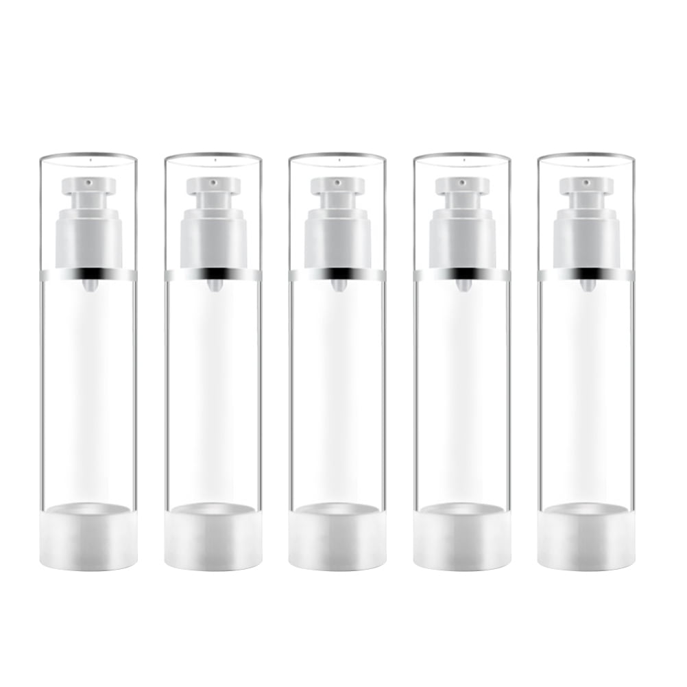5pcs Pump Bottles for Travel 100ml Lotion Dispenser Refillable Transparent Plastic Storage ...
