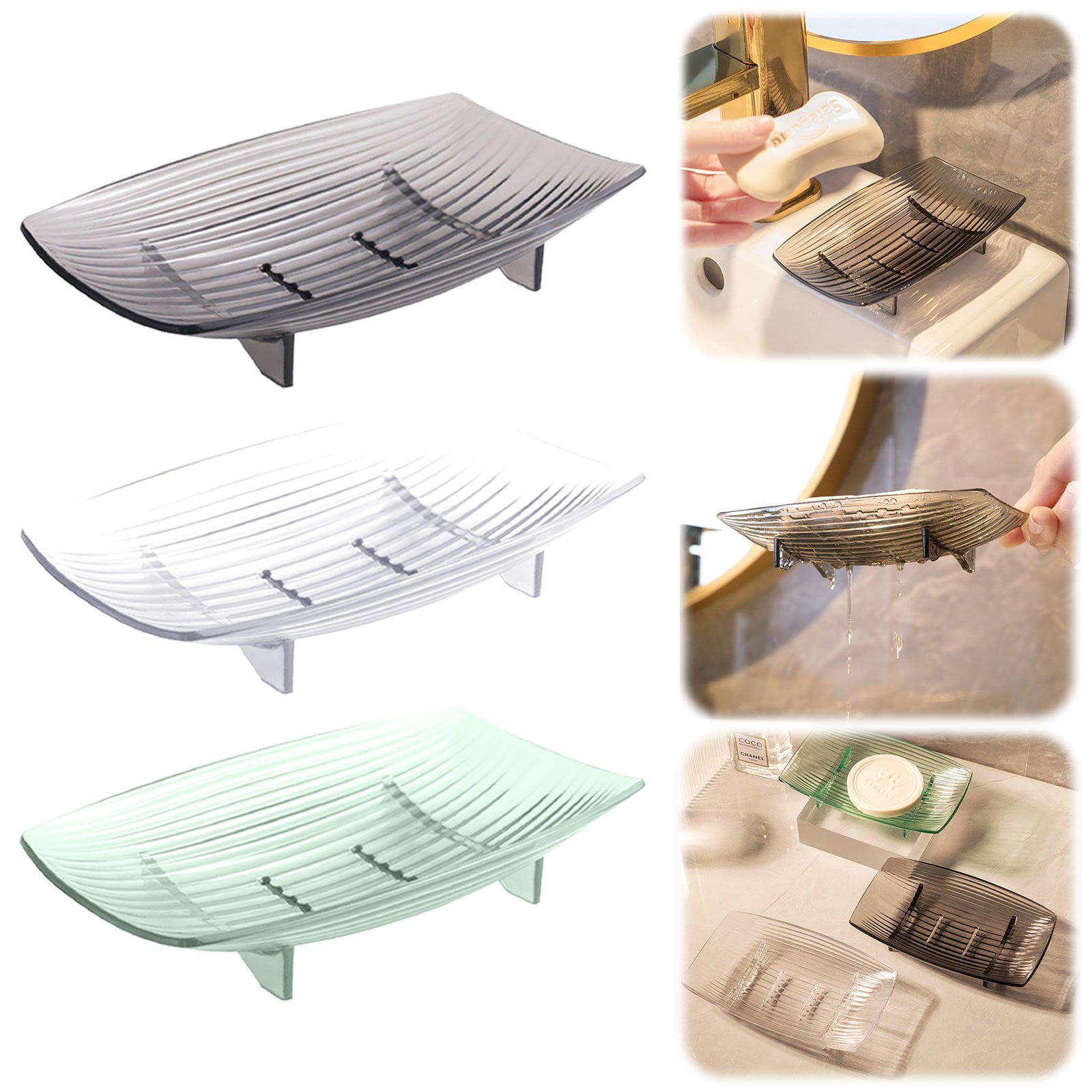 Soap Box Rack Draining Soap Box Toilet Non Punching Soap Storage Rack ...