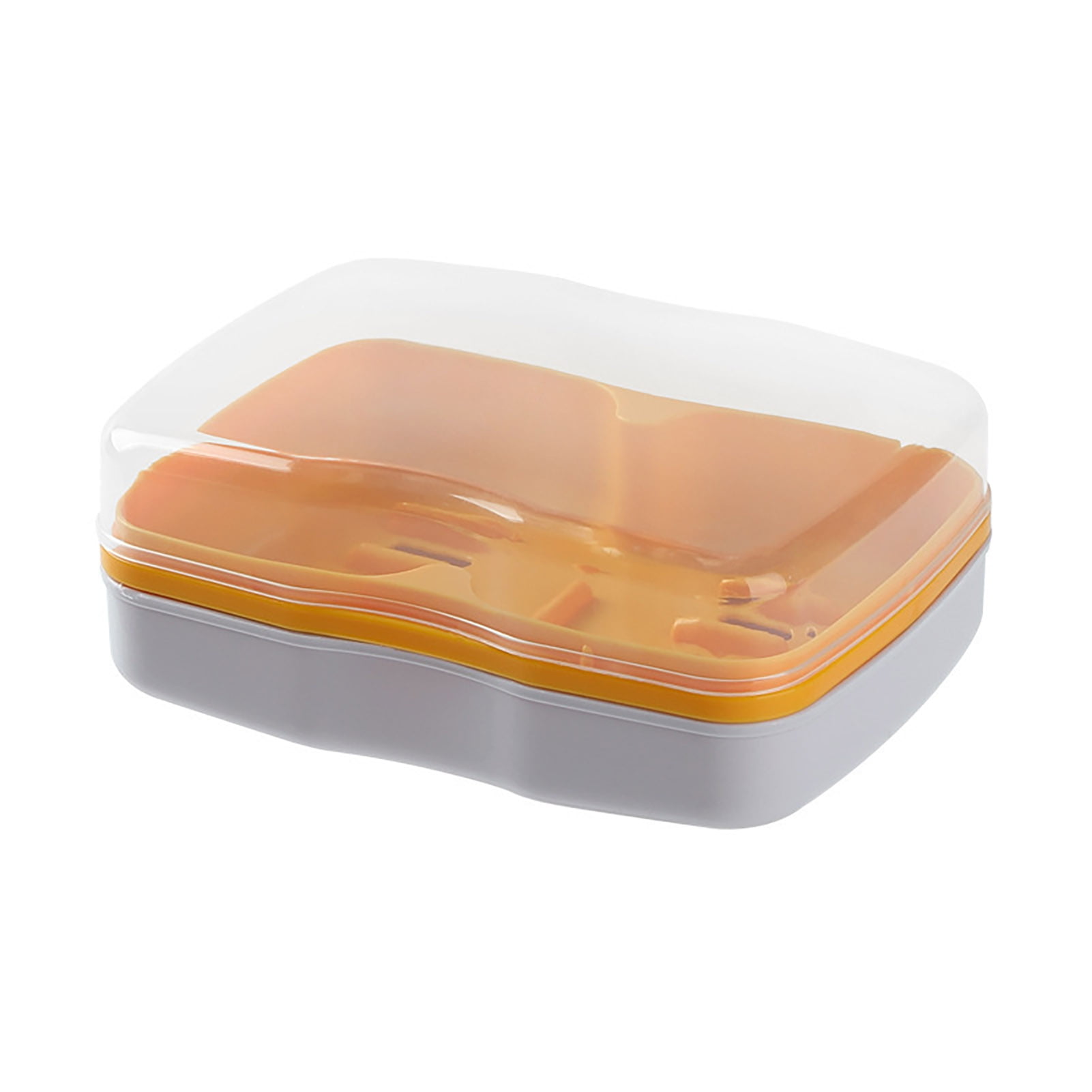 Soap Dish Dual Compartments Clear Dust-proof Lid Double Layers Quick ...
