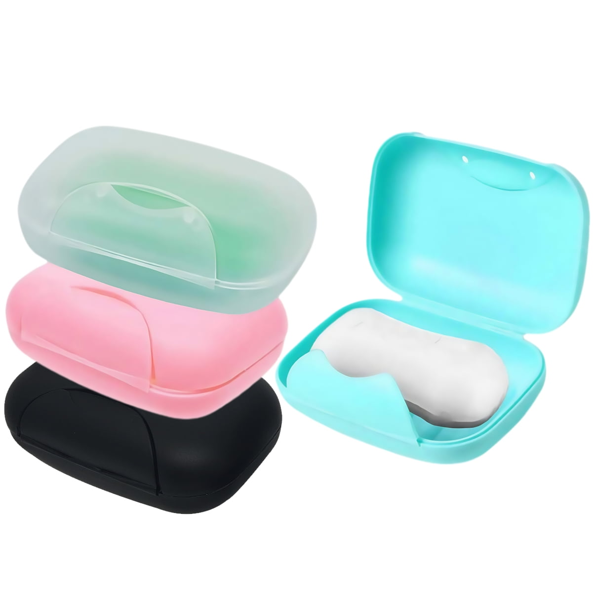 Soap Dish Holder 4-Pack Travel Soap Container Soapbox Case for Bathroom ...