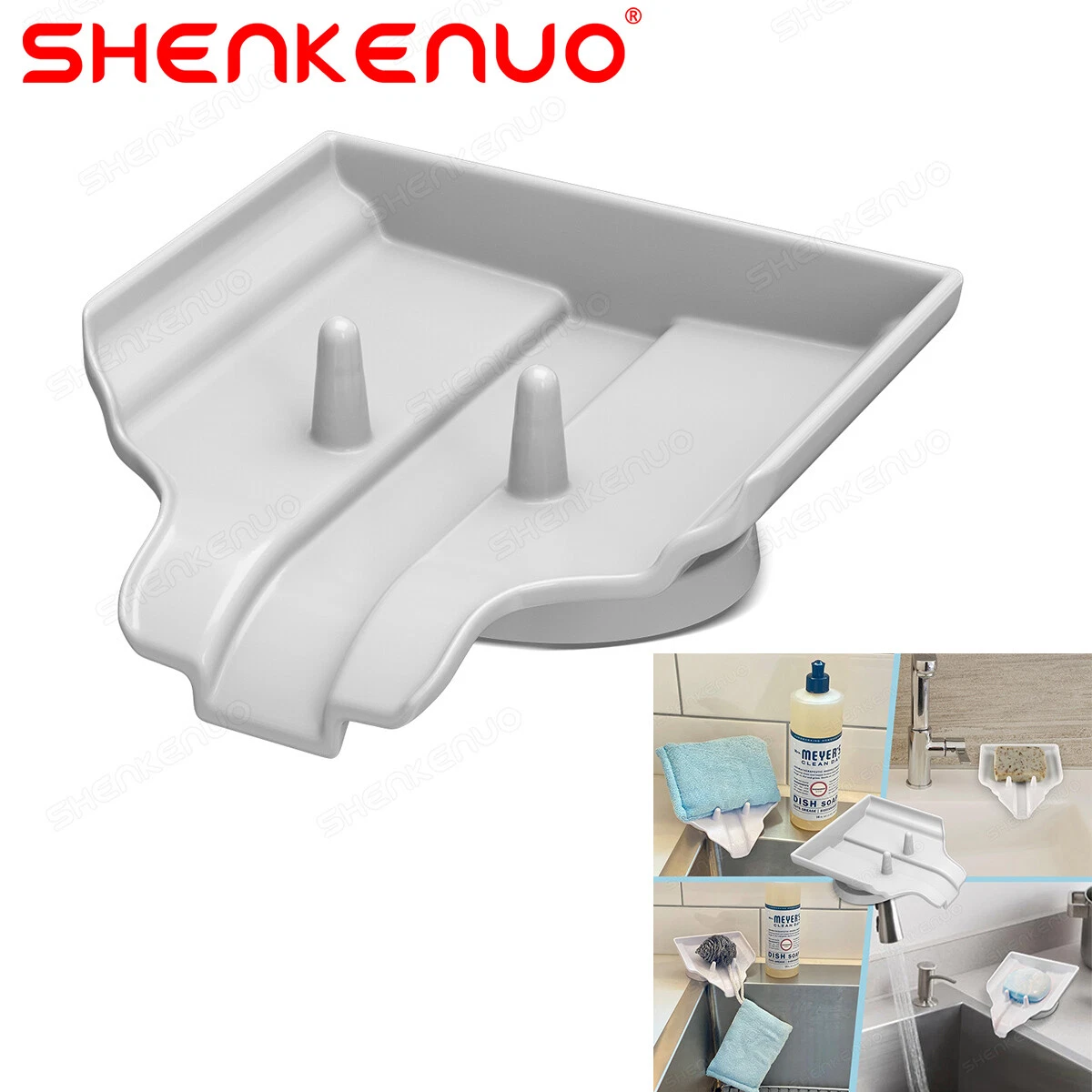 Soap Dish Holder Self Draining Bar Soap Saver Suction Cup Bathroom ...