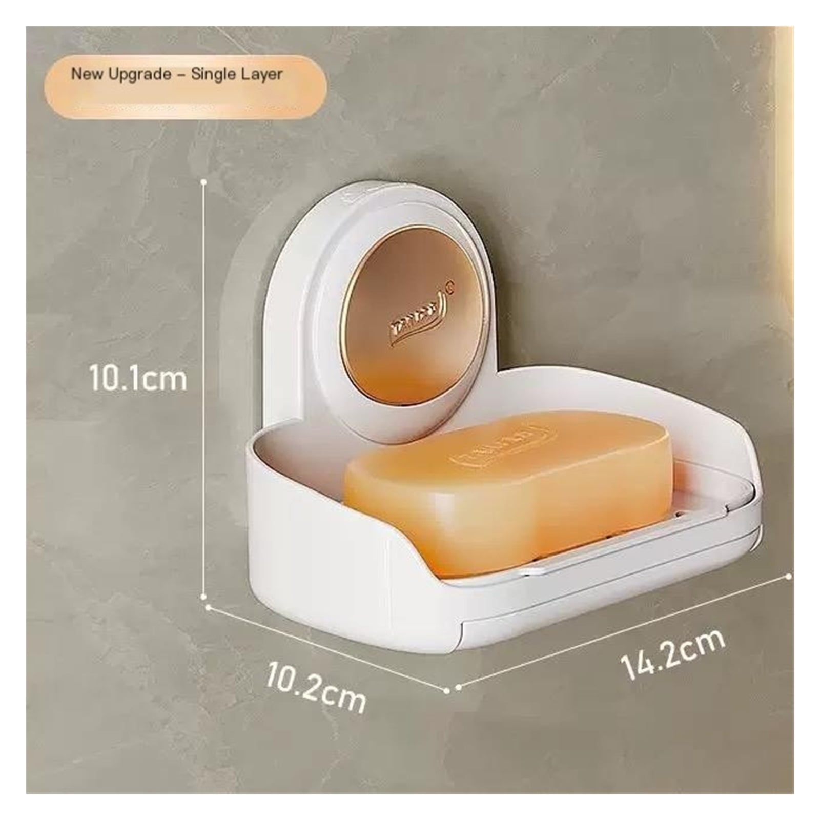 Soap Dish Holder for Shower Double Layer Suction Cup Wall Mounted Drill ...
