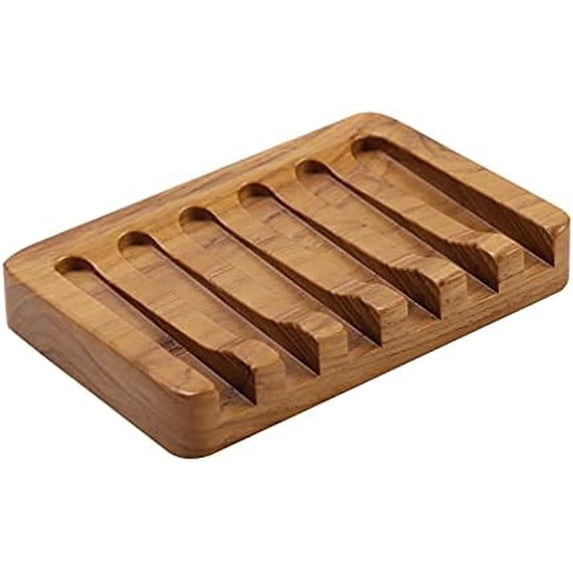 Soap Dish with Slanted Waterfall Design by , Bar Soap Holder Teak Wood ...