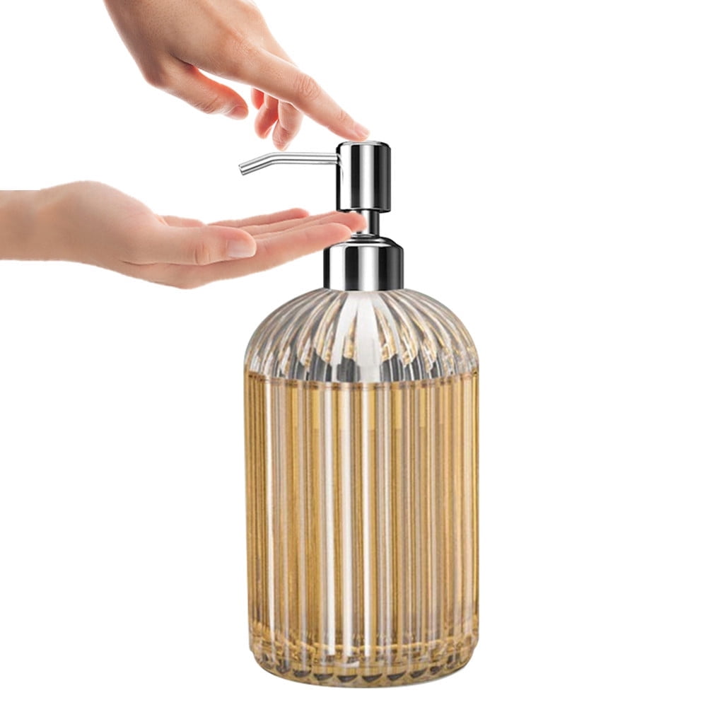 Soap Dispenser 18 oz, 1 Pack Clear Glass Hand Dish Soap Dispensers ...