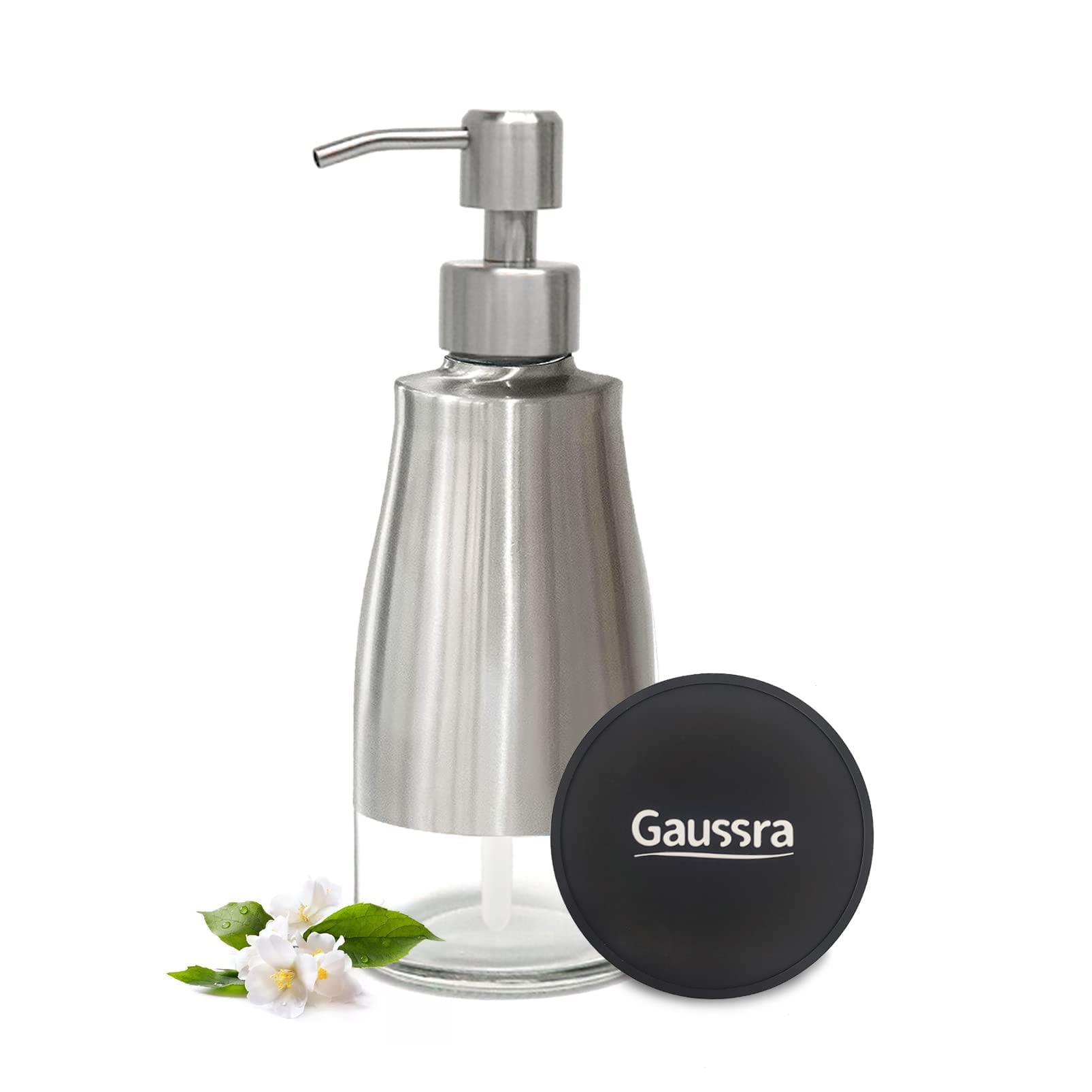 Soap Dispenser with Coaster and Stickers, Brushed Nickel Stainless ...