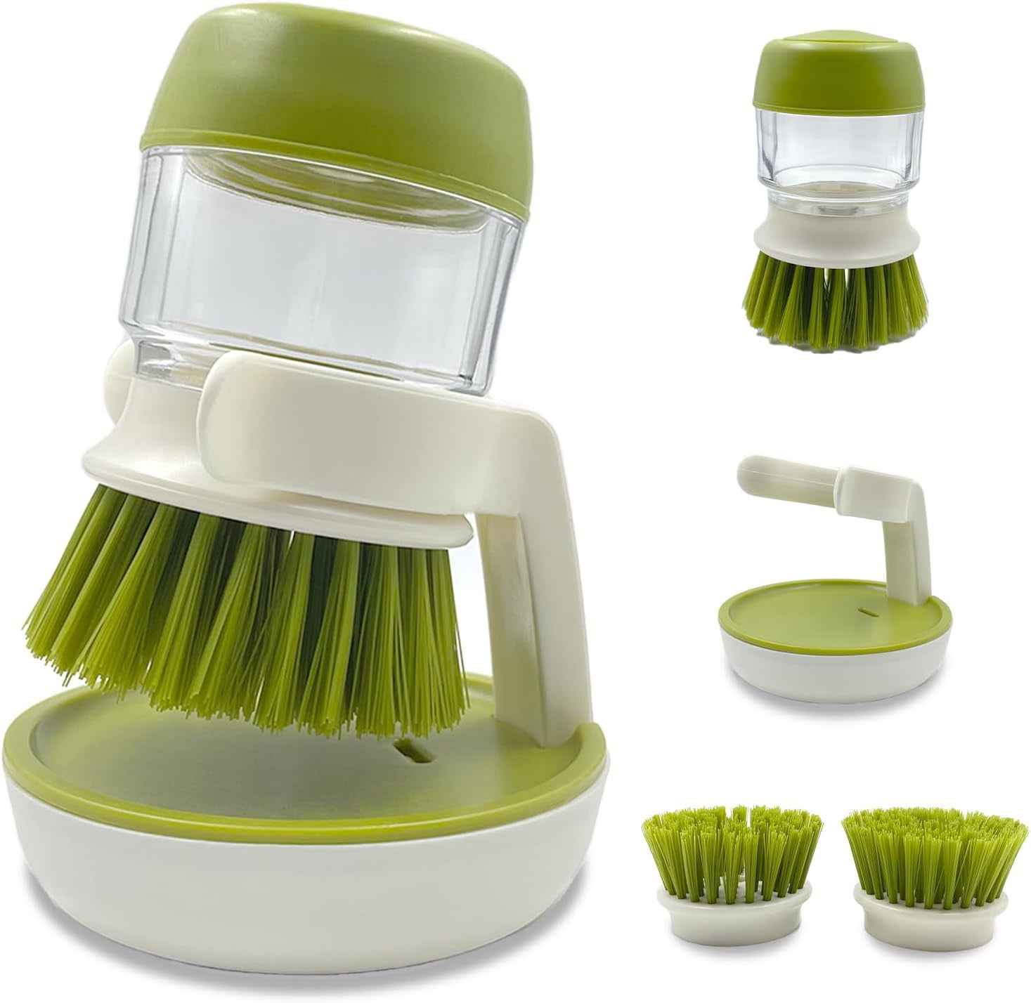 Soap Dispenser Dish Brush Palm Brush Scrub Brush Equipped with Storage ...