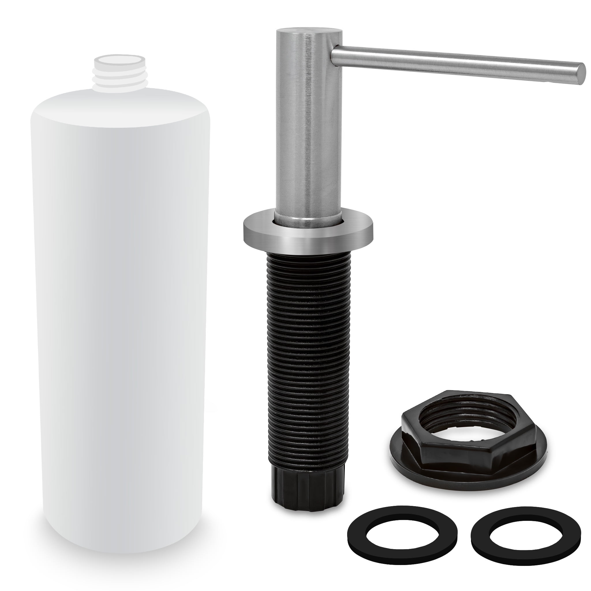 Soap Dispenser for Kitchen Sink, Brushed Nickel Metpure Stainless Steel ...