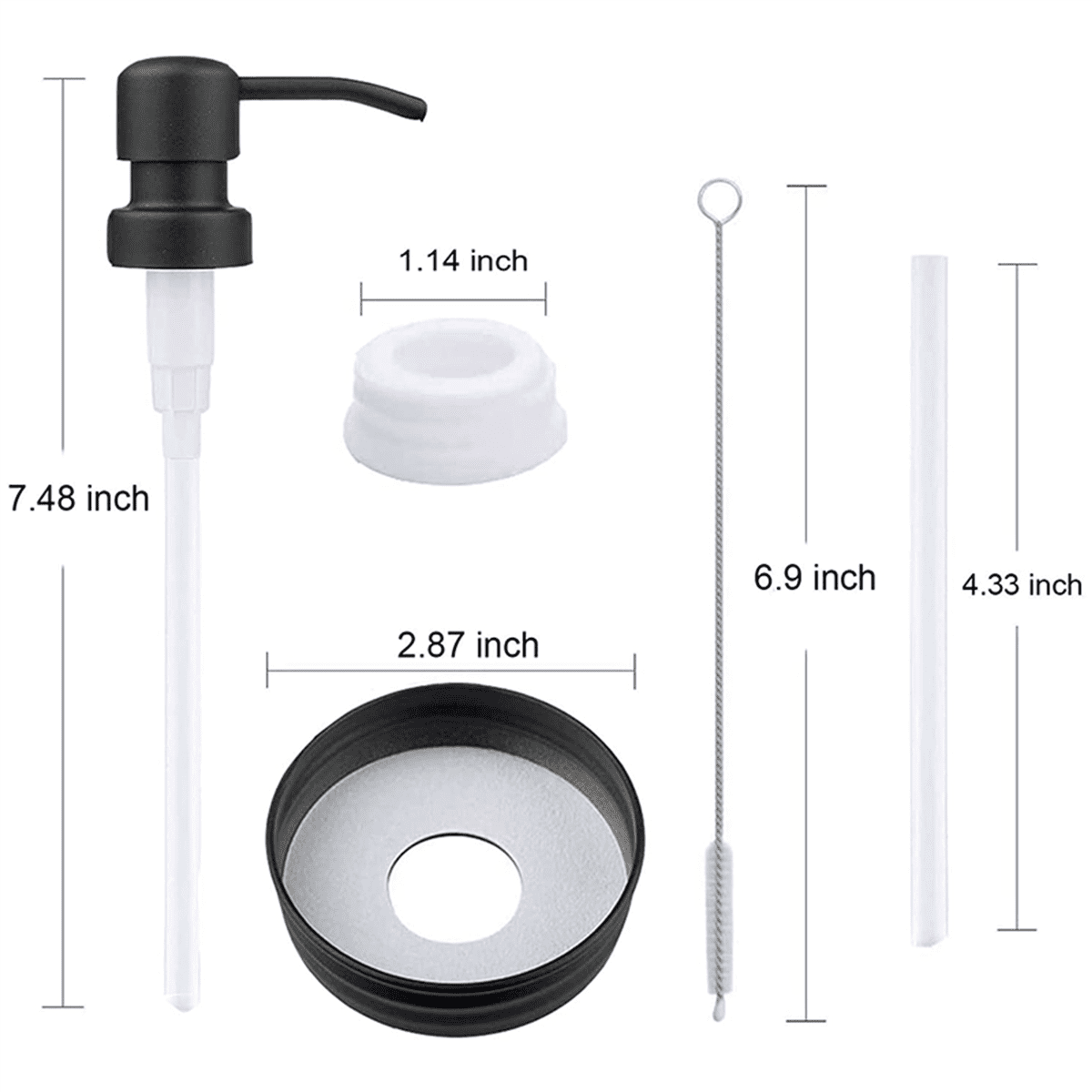 Soap Dispenser Lids,Rust Proof Pump and Lid Replacement for Jars or ...
