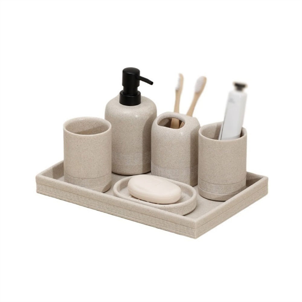 Light Luxury Soap Dispenser Set Wash Cup Bathroom Toothbrush Holder ...