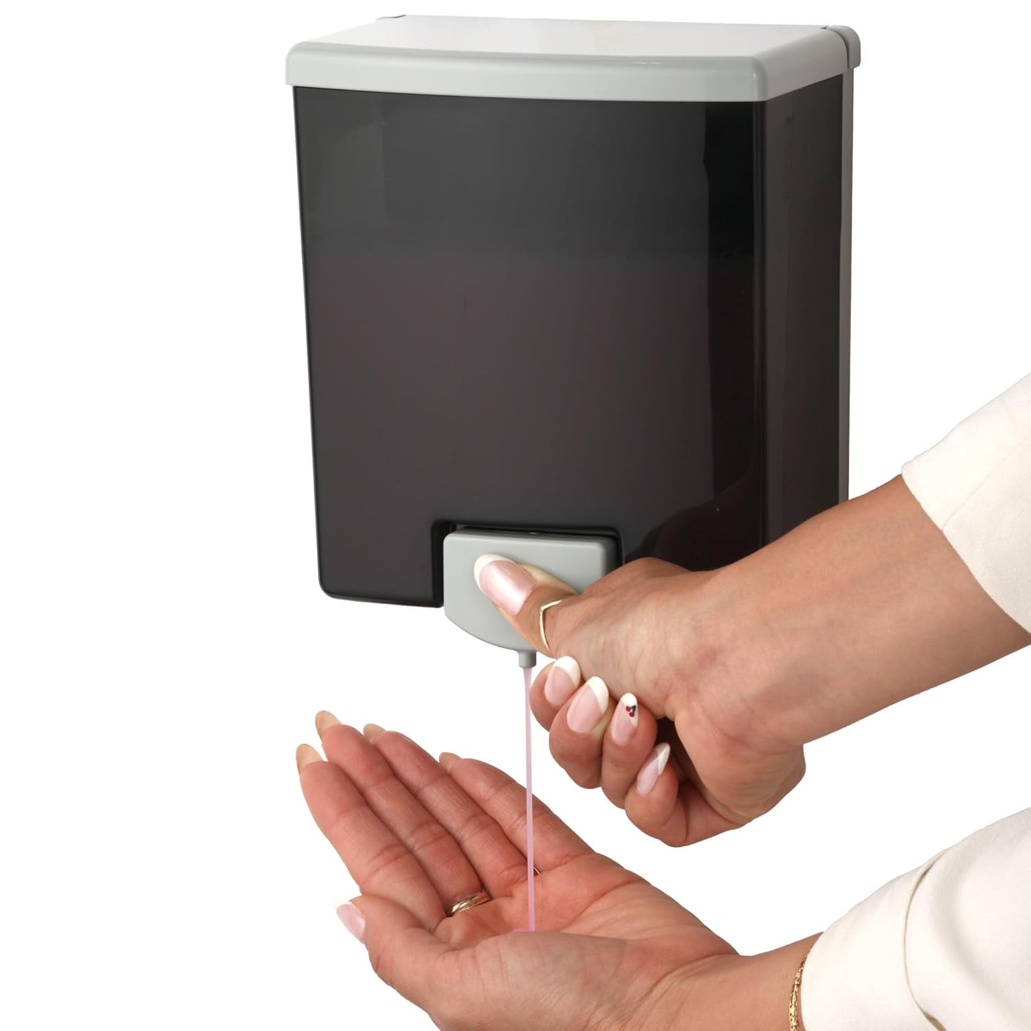 Soap Dispenser - Manual Wall-Mounted 40 fl oz Capacity Top Fill, ADA ...
