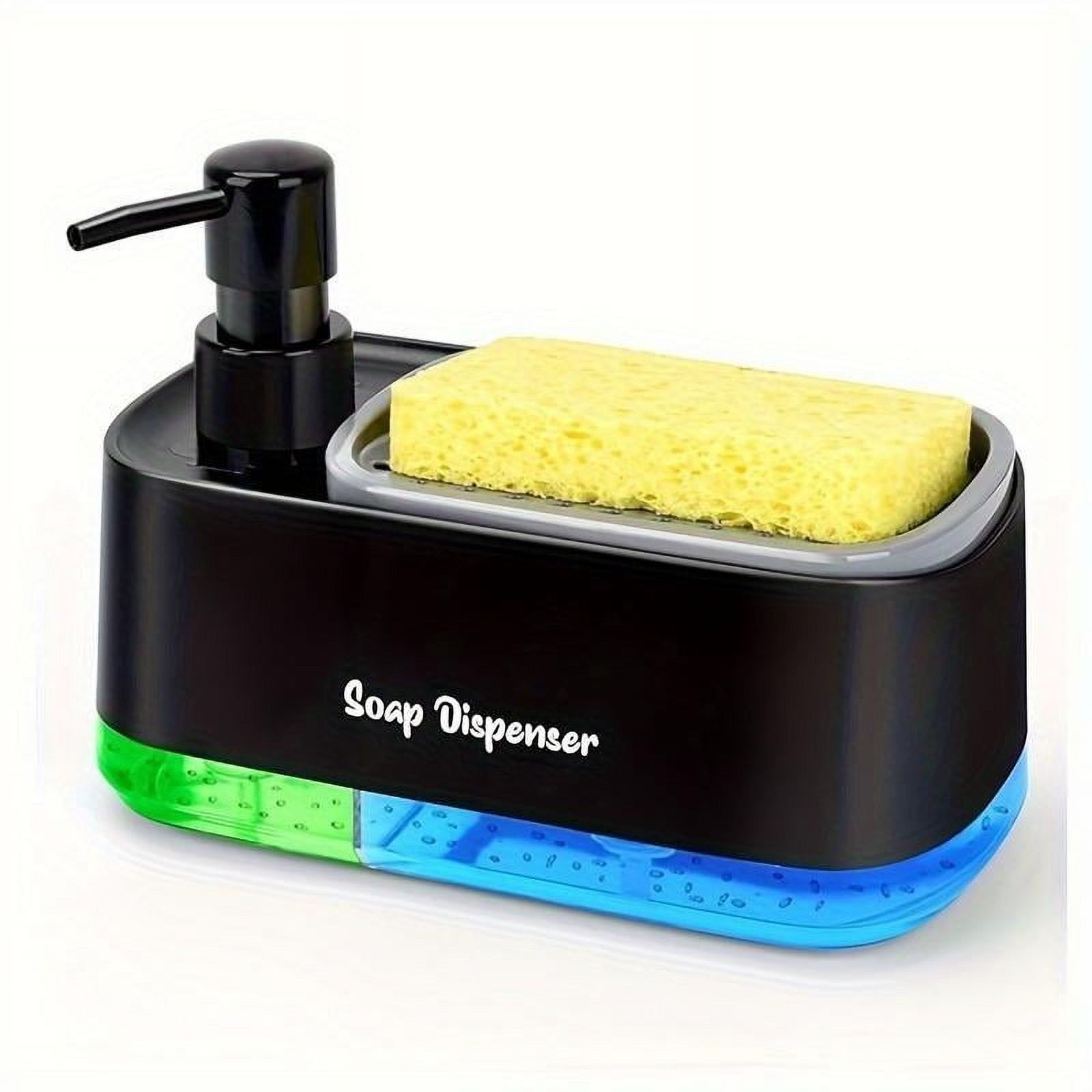 Soap Dispenser with Sponge Holder, 1 Count 2 in 1 Soap Dispenser, Sink ...
