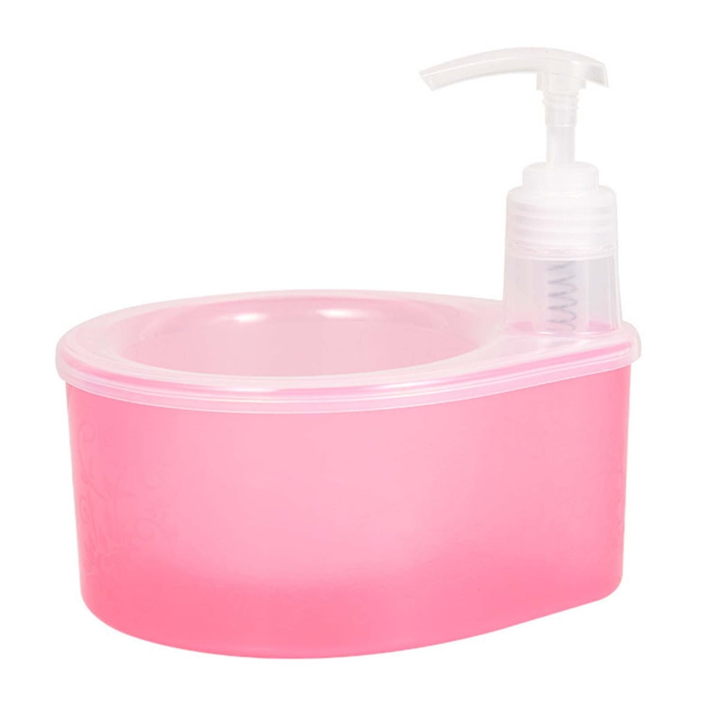 Soap Dispenser and Scrubber Holder Dishwashing Container Manual Sink ...