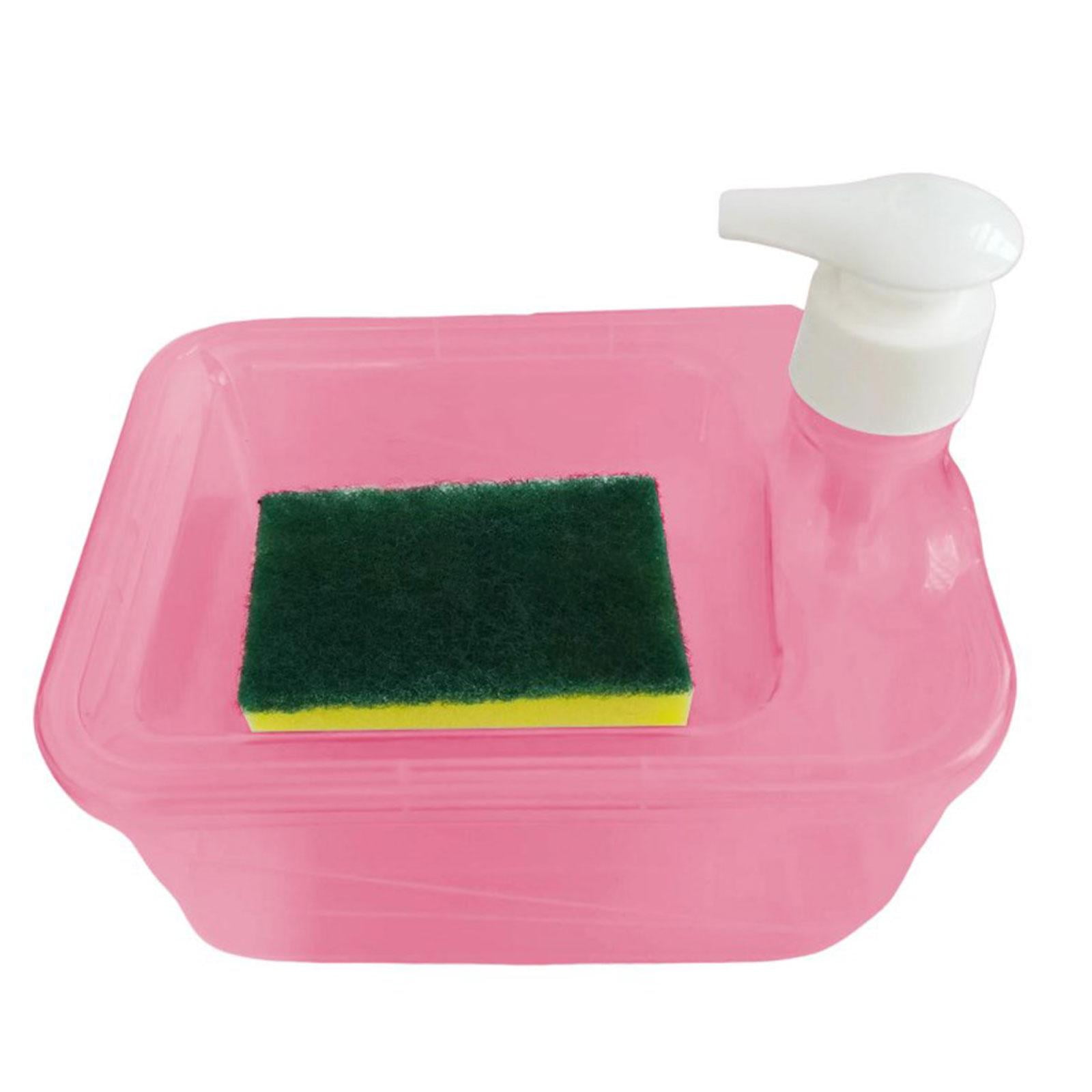 Soap Dispenser and Scrubber Holder Kitchen Soap Dispenser Dishwashing ...