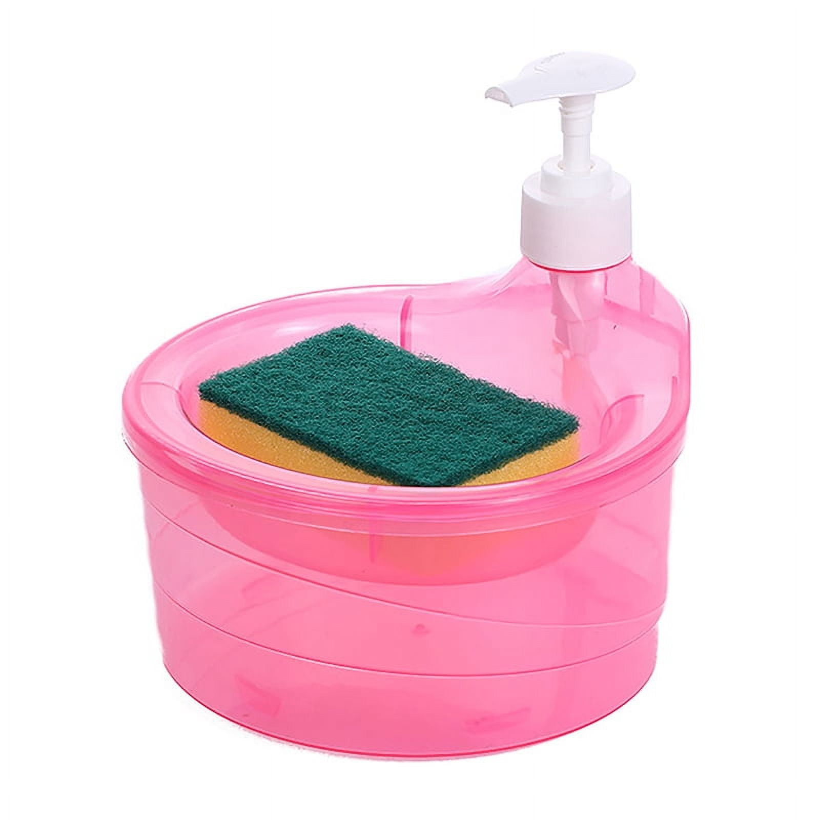 Soap Dispenser and Scrubber Holder Multifunctional Dishwashing ...