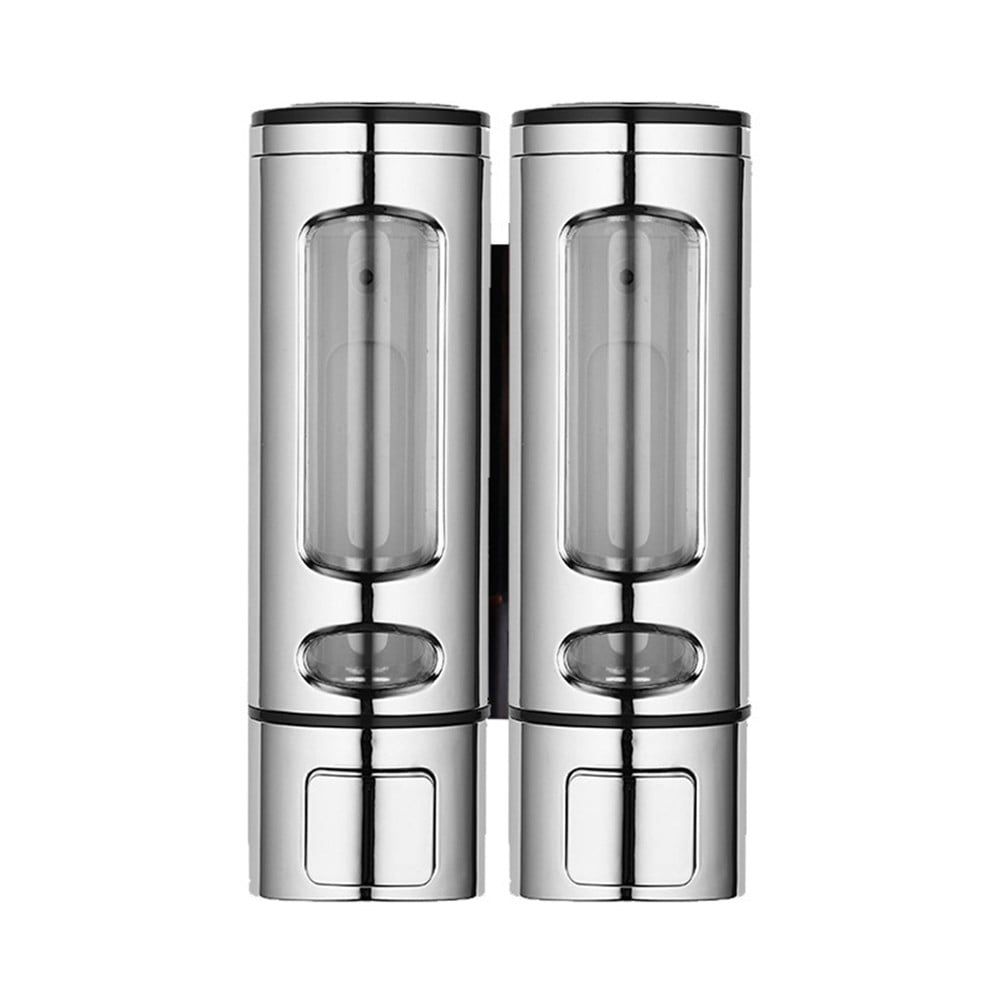 Soap Dispenser with Dual Heads Wall Mounted Bath Shampoo Shower Gel ...