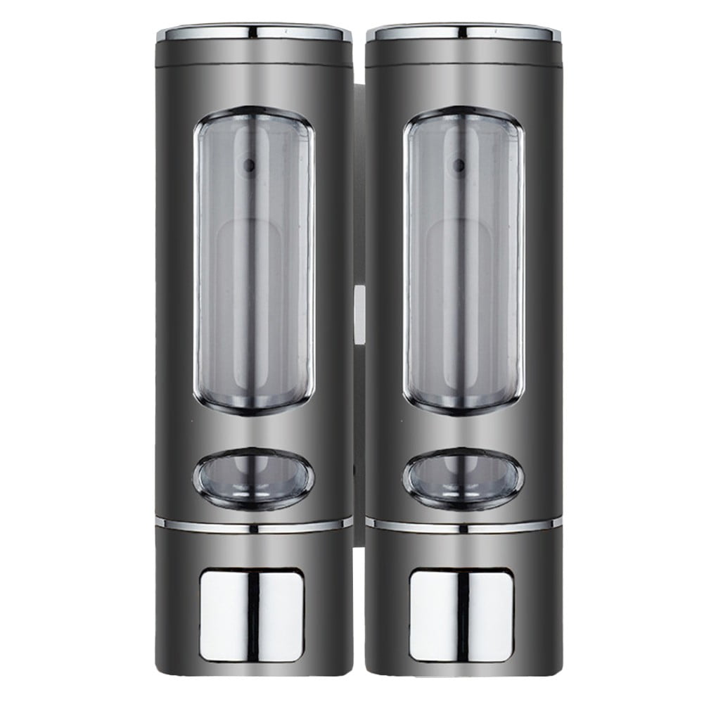 Soap Dispenser with Dual Heads Wall Mounted Bath Shampoo Shower Gel ...