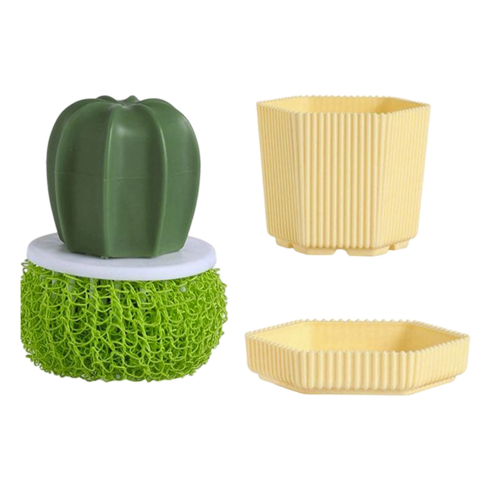 Soap Dispensing Dish Brush with Comfort Grip Non Handle for Kitchen ...