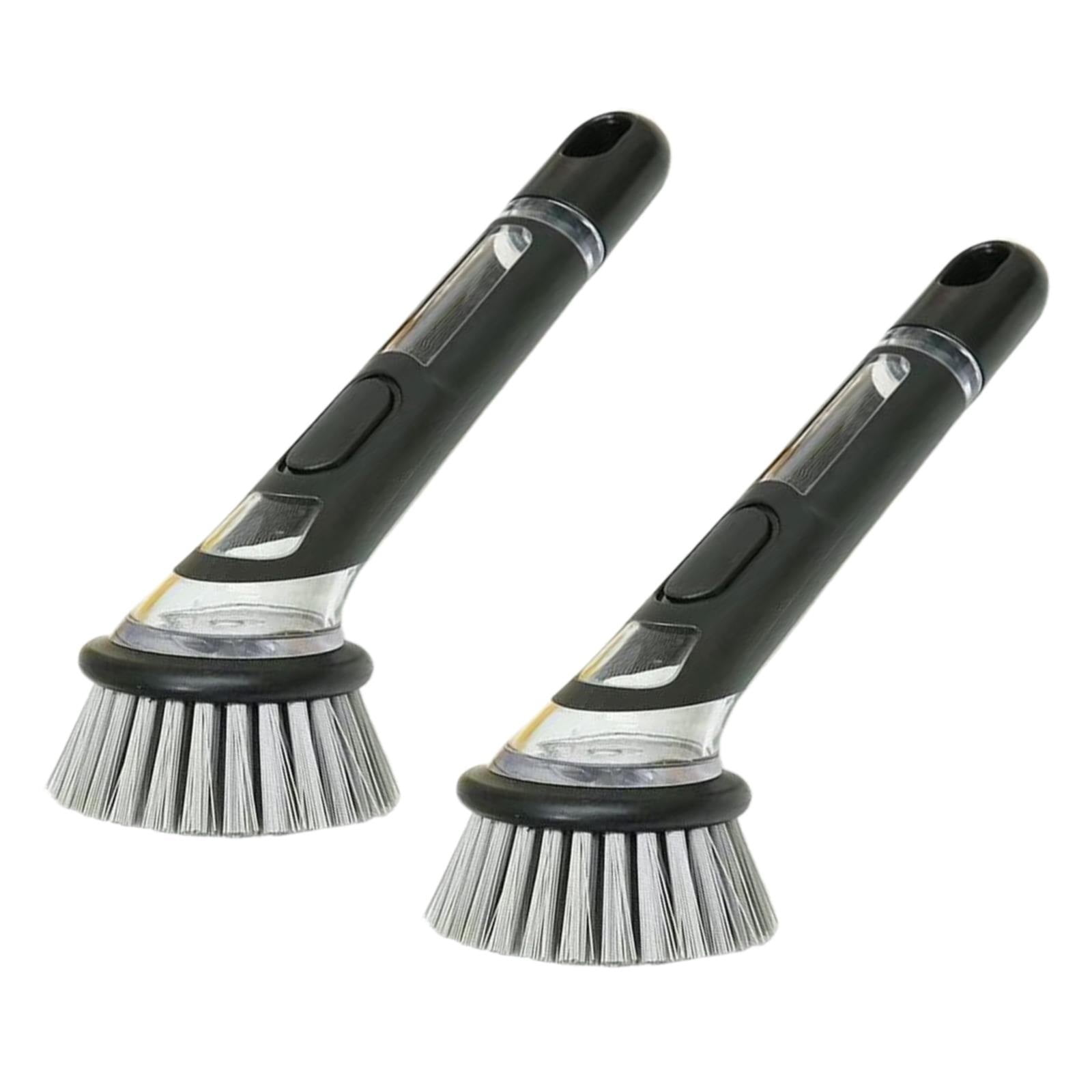 Soap-Dispensing Dish Brush with Replaceable Gray Heads, 2024 Long ...