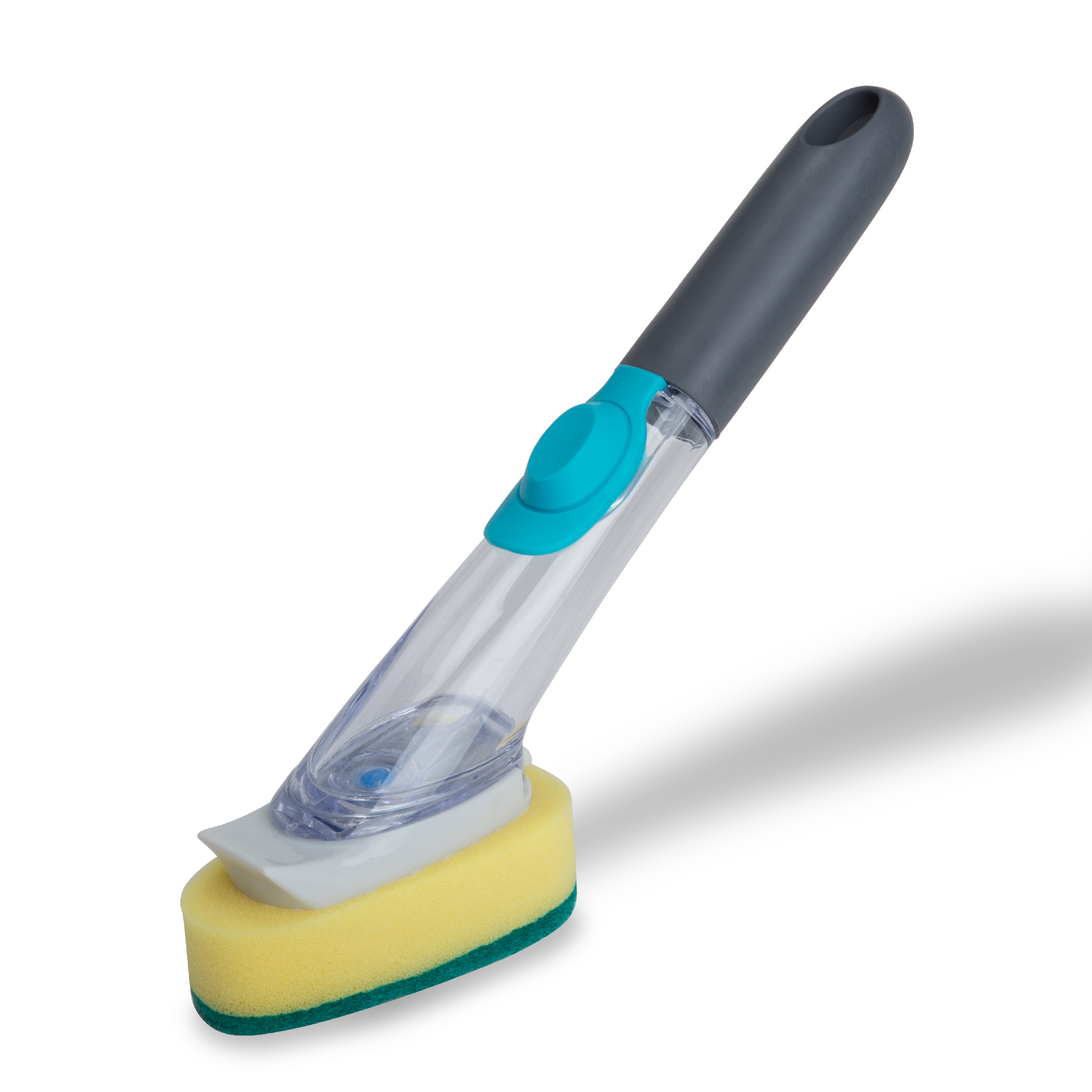 Soap Dispensing Dish Sponge with Replaceable Head - Non-Slip Handle ...