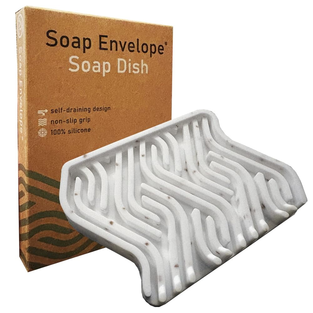 Soap Envelope Soap Dish, Premium Silicone Soap Tray, Self-Draining ...