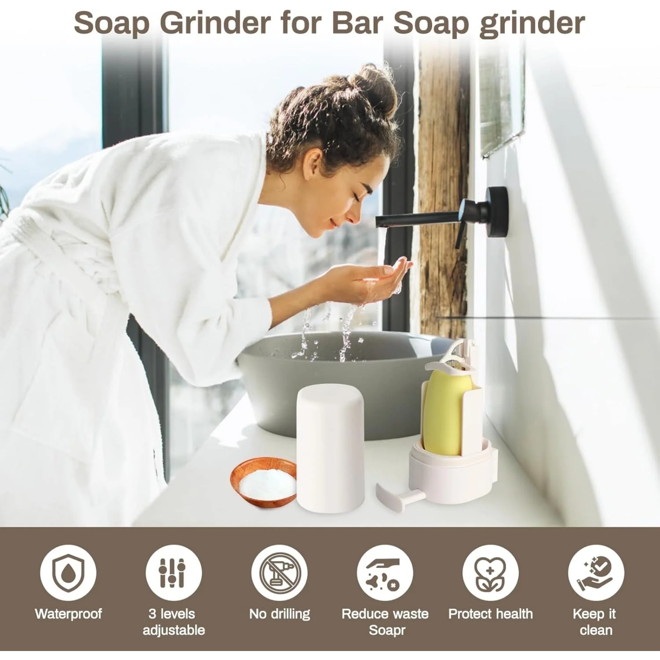 Unbranded Oval White Wall Mounted Soap Dispenser, 1 Piece, 1 Pack ...