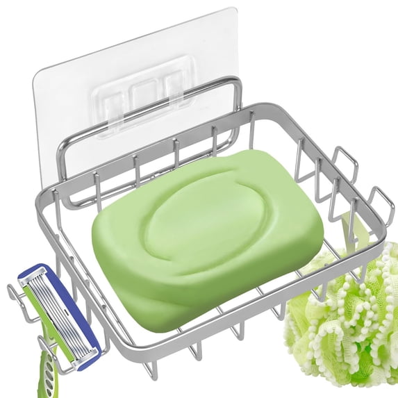 Soap Holder Self Draining Soap Dish Razor Holder for Shower Wall Not ...