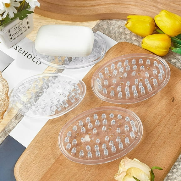 Glass Soap Dish, Embossed Bar Soap Holder, Decorative Soap Saver Tray ...