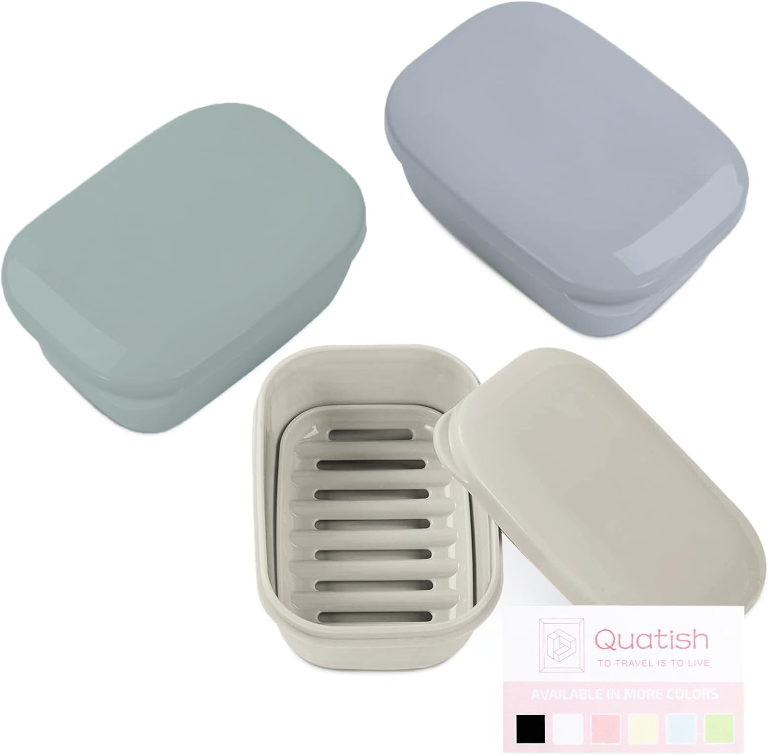 Soap Holder with Lid, Portable Bar Soap Case, Leakproof Box with ...