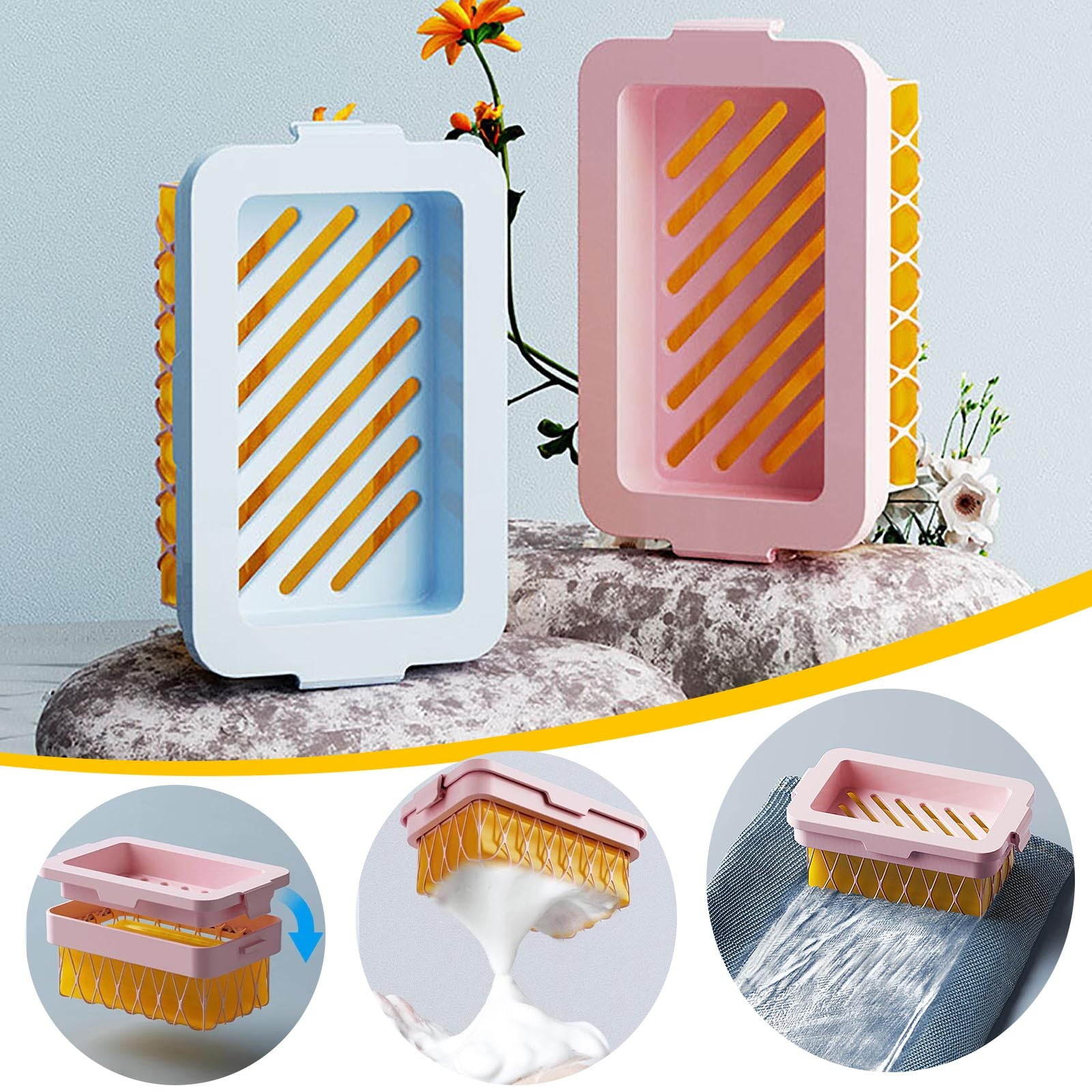 Soap Lathering Box with High Elasticity Mesh for Quick Foaming - Multi ...