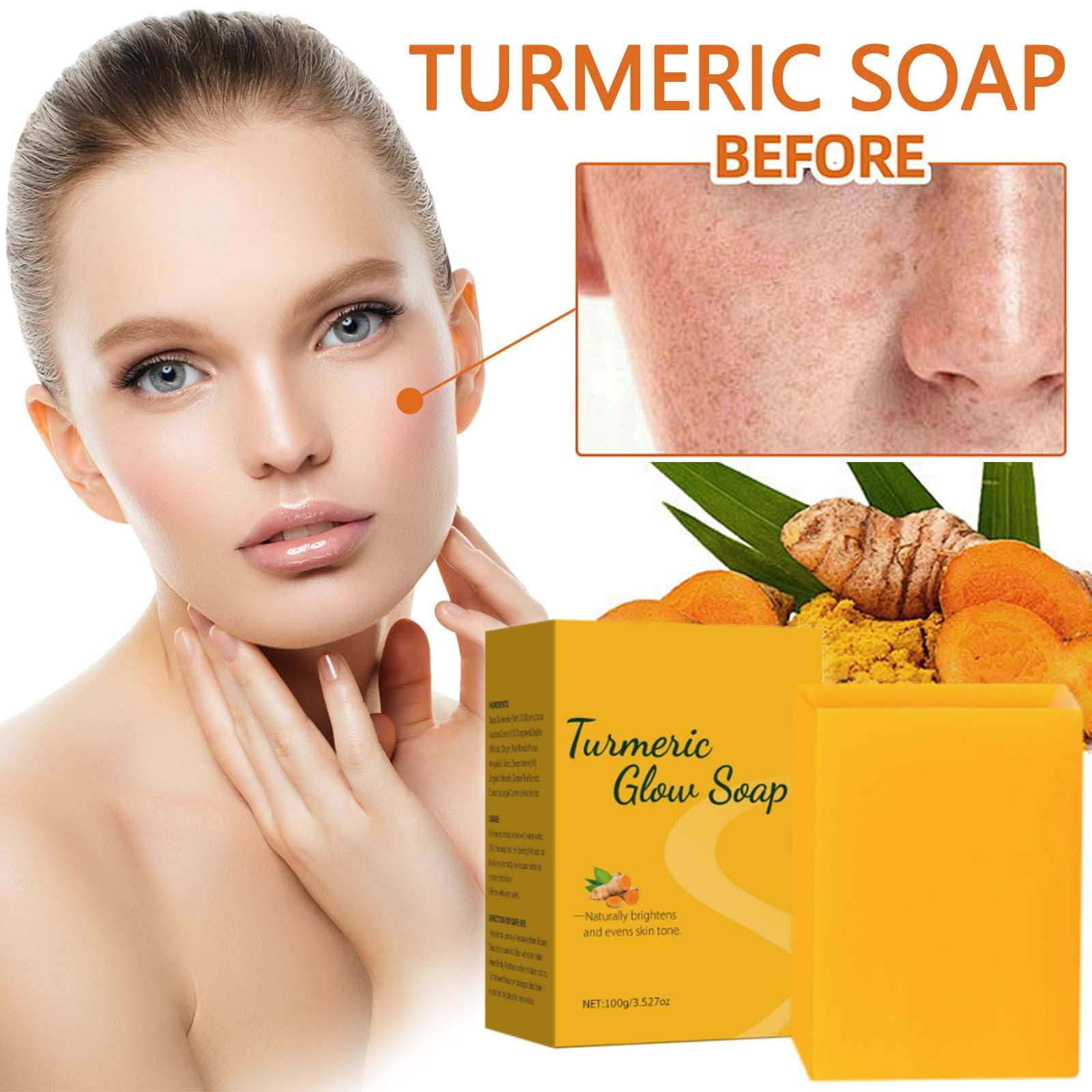 Soap Lemon Turmeric Soap Tablets for Dark Spots & Acne Cleansing ...