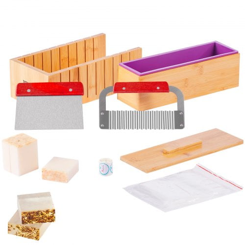 Soap Making Kit, Bamboo Cutting Box and Inner Box with Silicone Mold ...