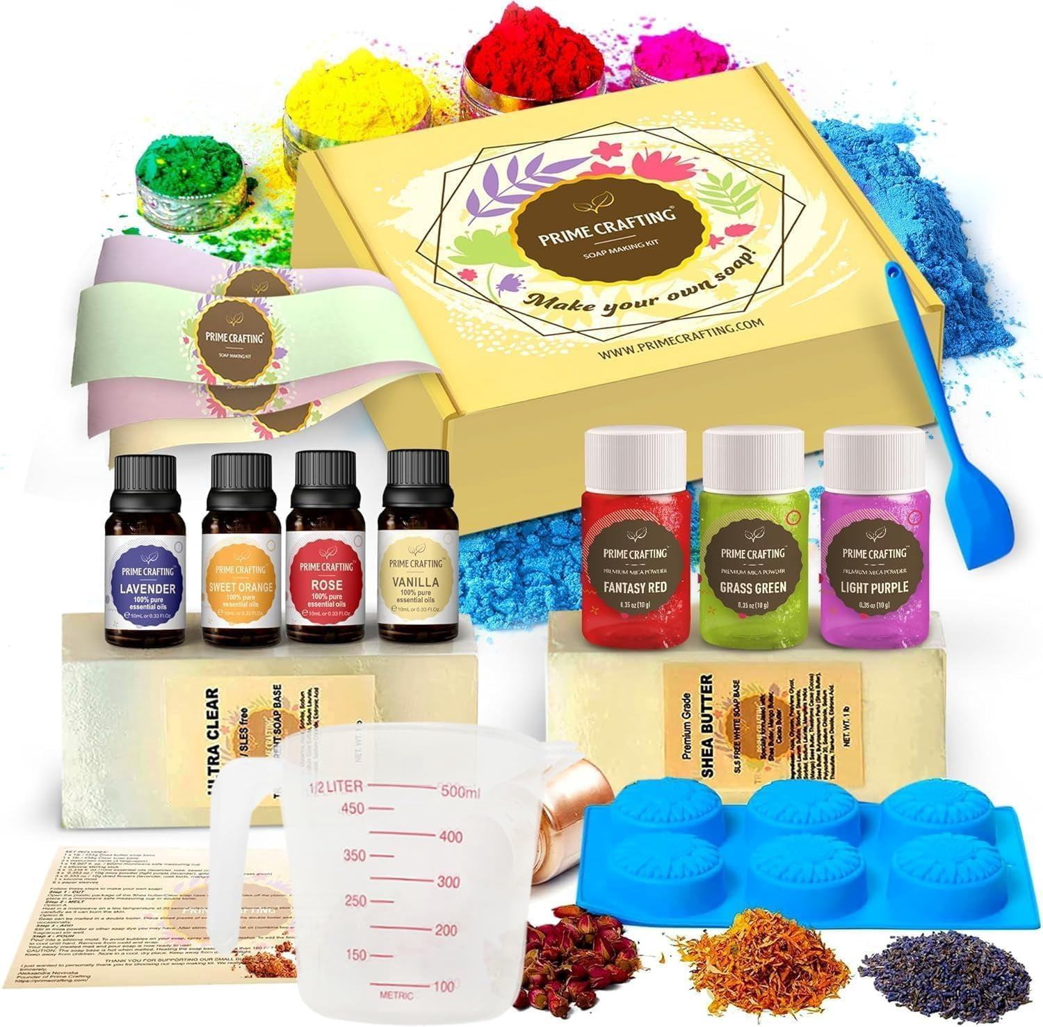 DIY Soap Making Kit - Shea Butter Soap Base, Essential Oils, Mica ...
