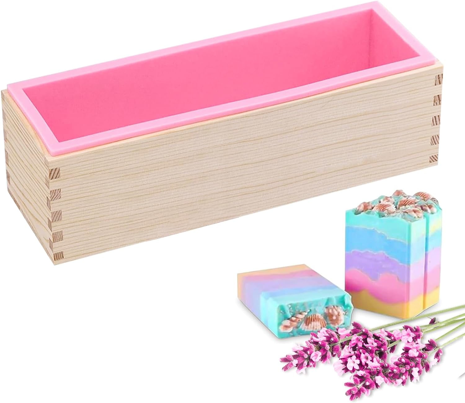Soap Making Supplies，Flexible Rectangular Soap Silicone Loaf Mold Wood ...