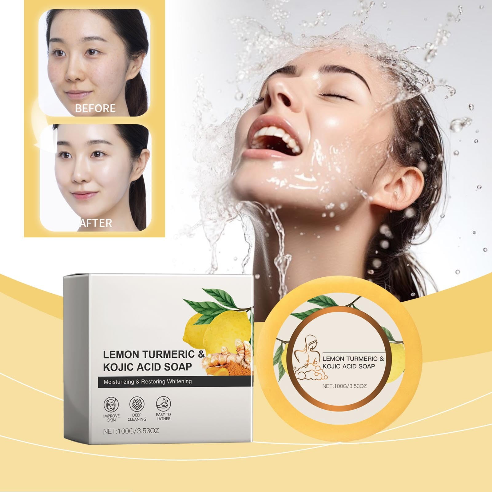 Soap Round Cleansing Pores Diminishing Lines Removing Skin Staining ...