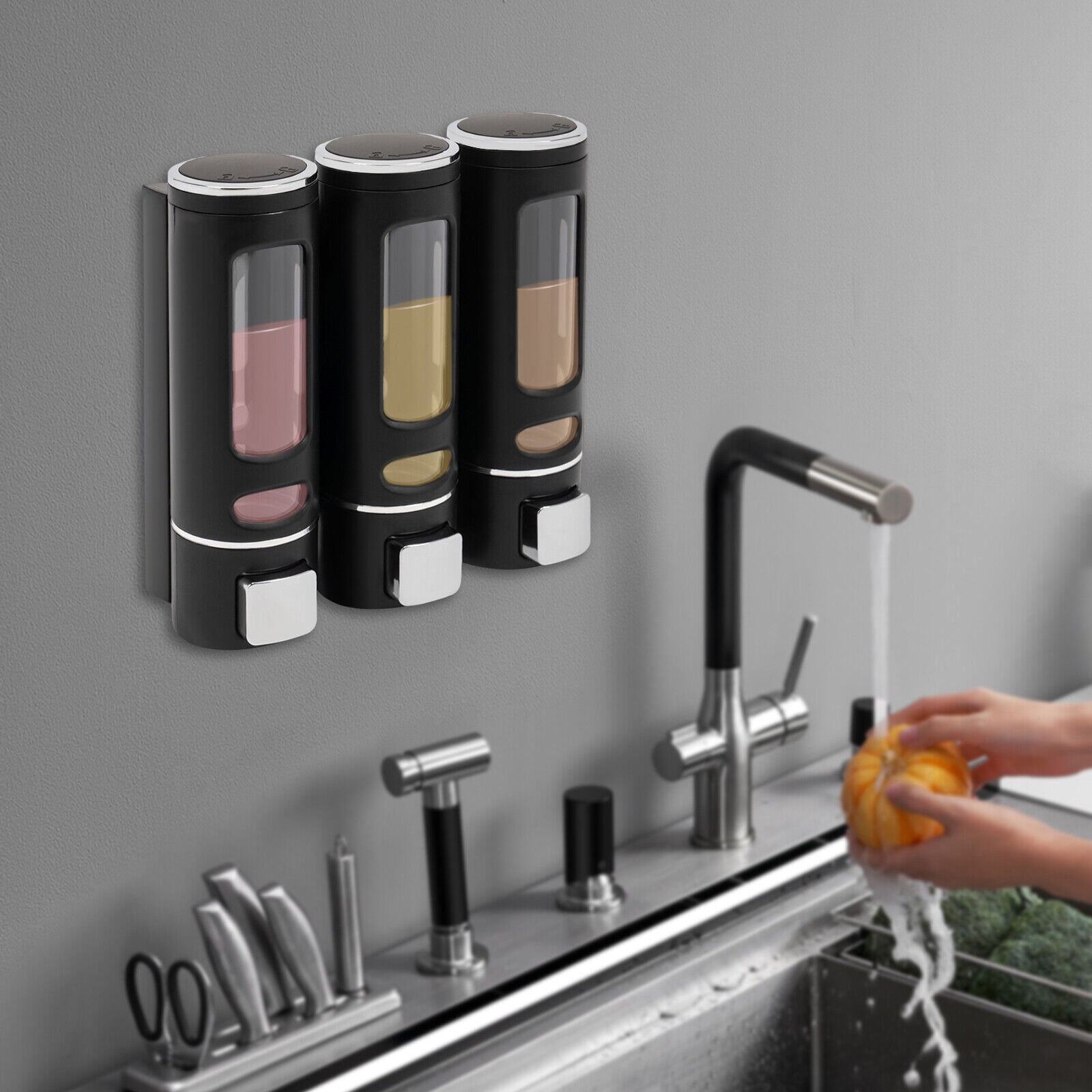 Soap Separator 3-in-1 Shower Soap Dispenser Bathroom Hotel Shampoo ...