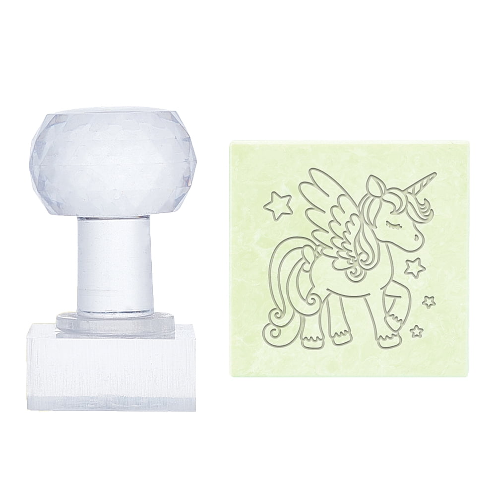 Soap Stamp Animal Acrylic Stamp with Handle Round Soap Embossing Stamp ...