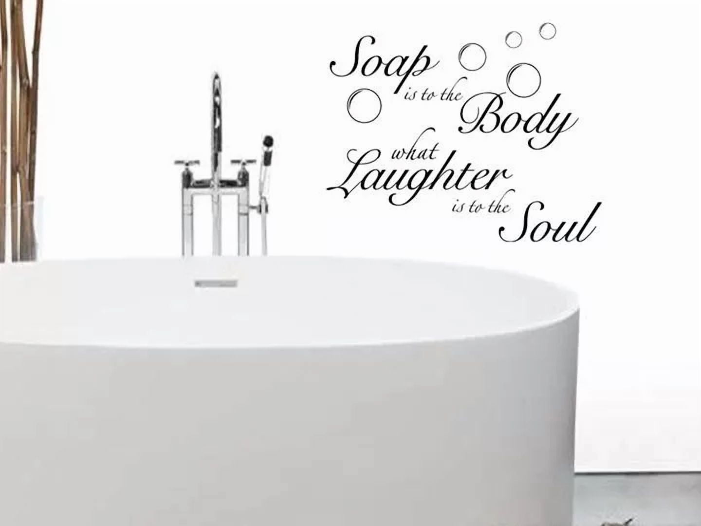 Soap To Body Laughter To Soul Words Bath Vinyl Decal Bathroom Wall ...
