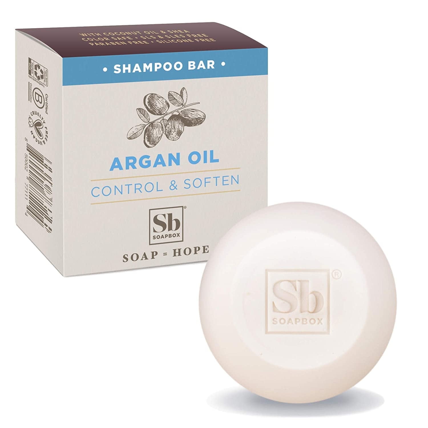 Soapbox Argan Oil Shampoo Bar, Natural, Eco Friendly Bar Shampoo for ...