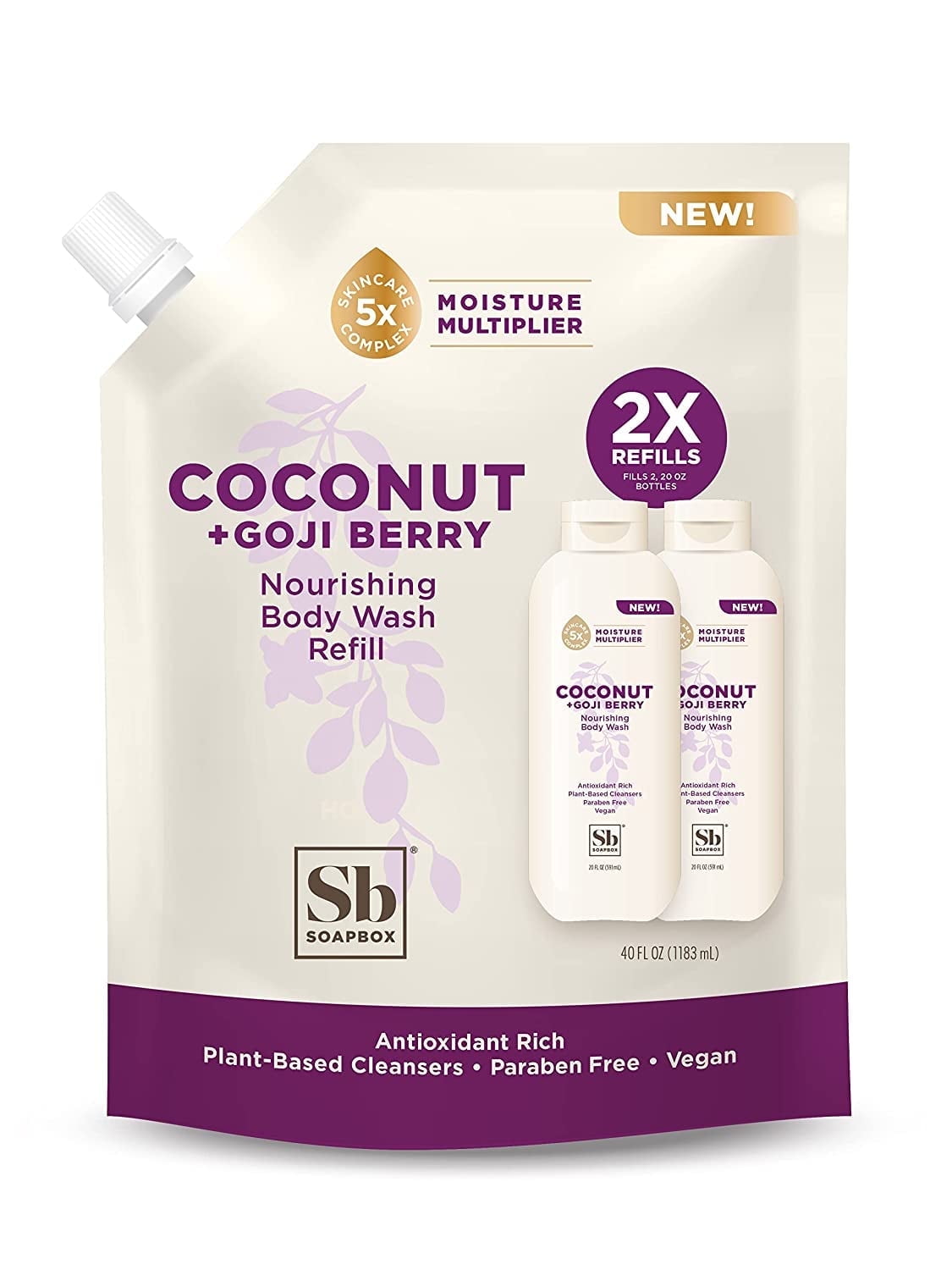 Soapbox Coconut Goji Berry Body Wash Refill, Vegan and Cruelty-Free ...