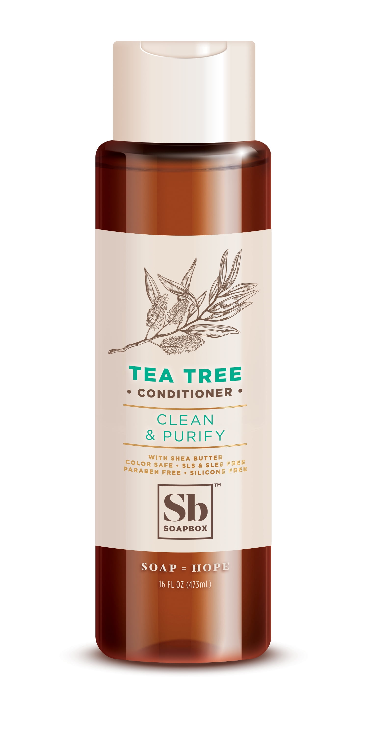 Soapbox Tea Tree with Shea Butter Conditioner, Volumizing, Vegan, Color ...