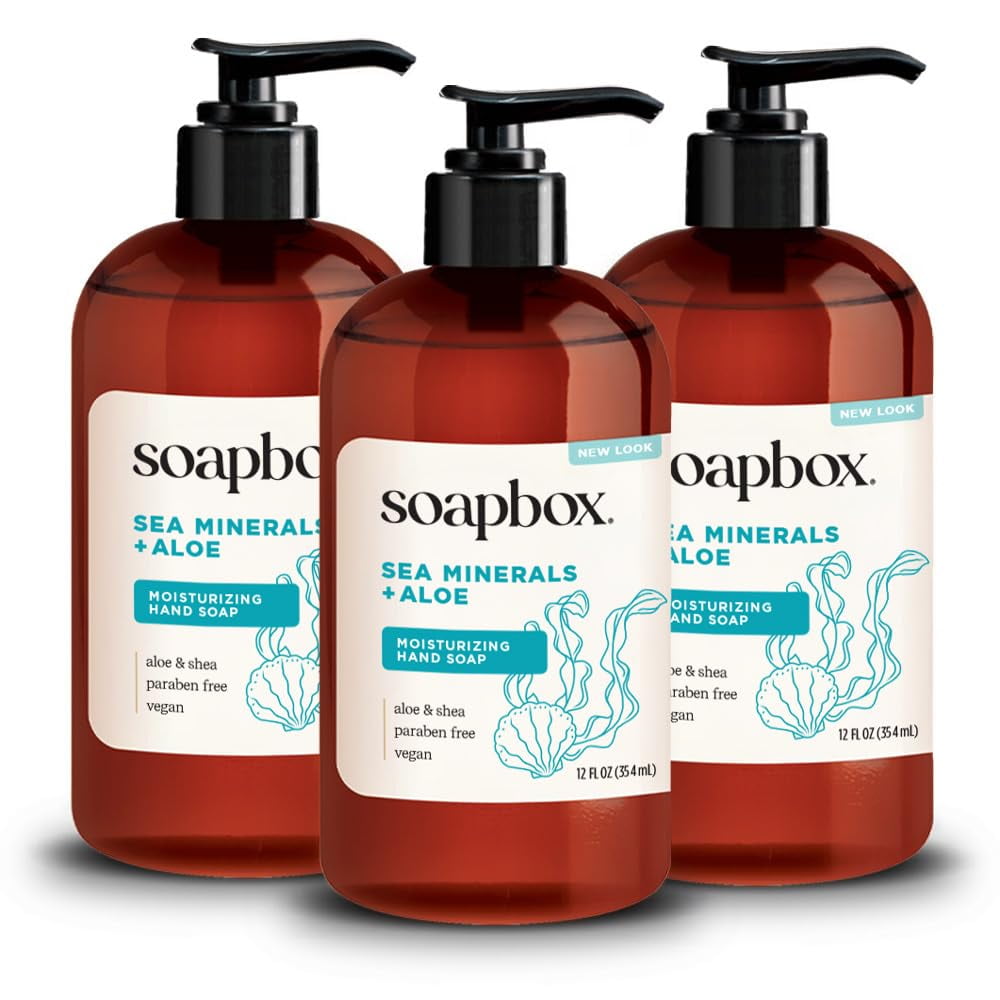 Soapbox Liquid Hand Soap, Moisturizing Vegan Cruelty-Free 12oz Pump ...