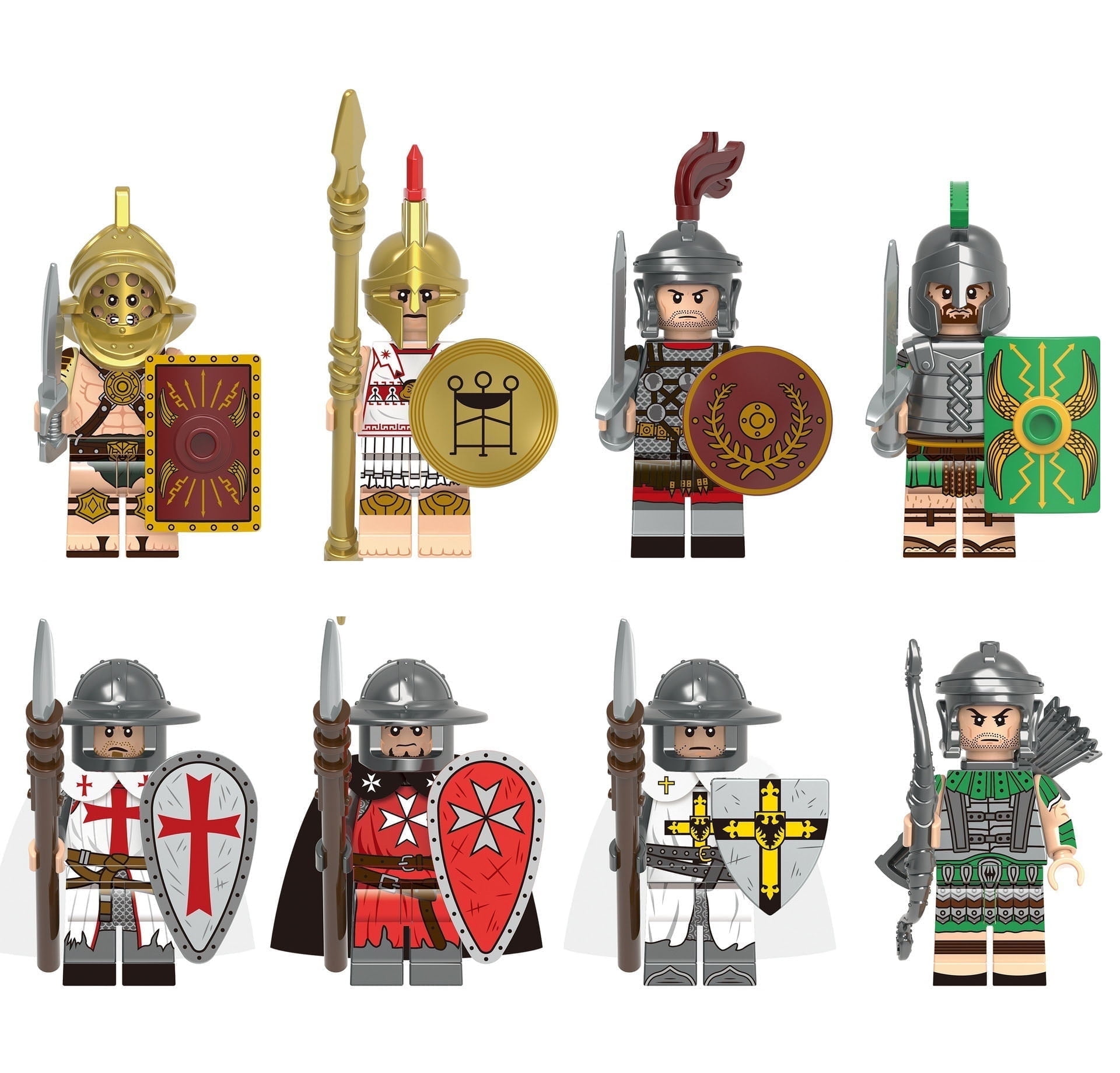 Soapjuice 8PCS Roman Soldier Spartan Female Warrior Templar Knight ...