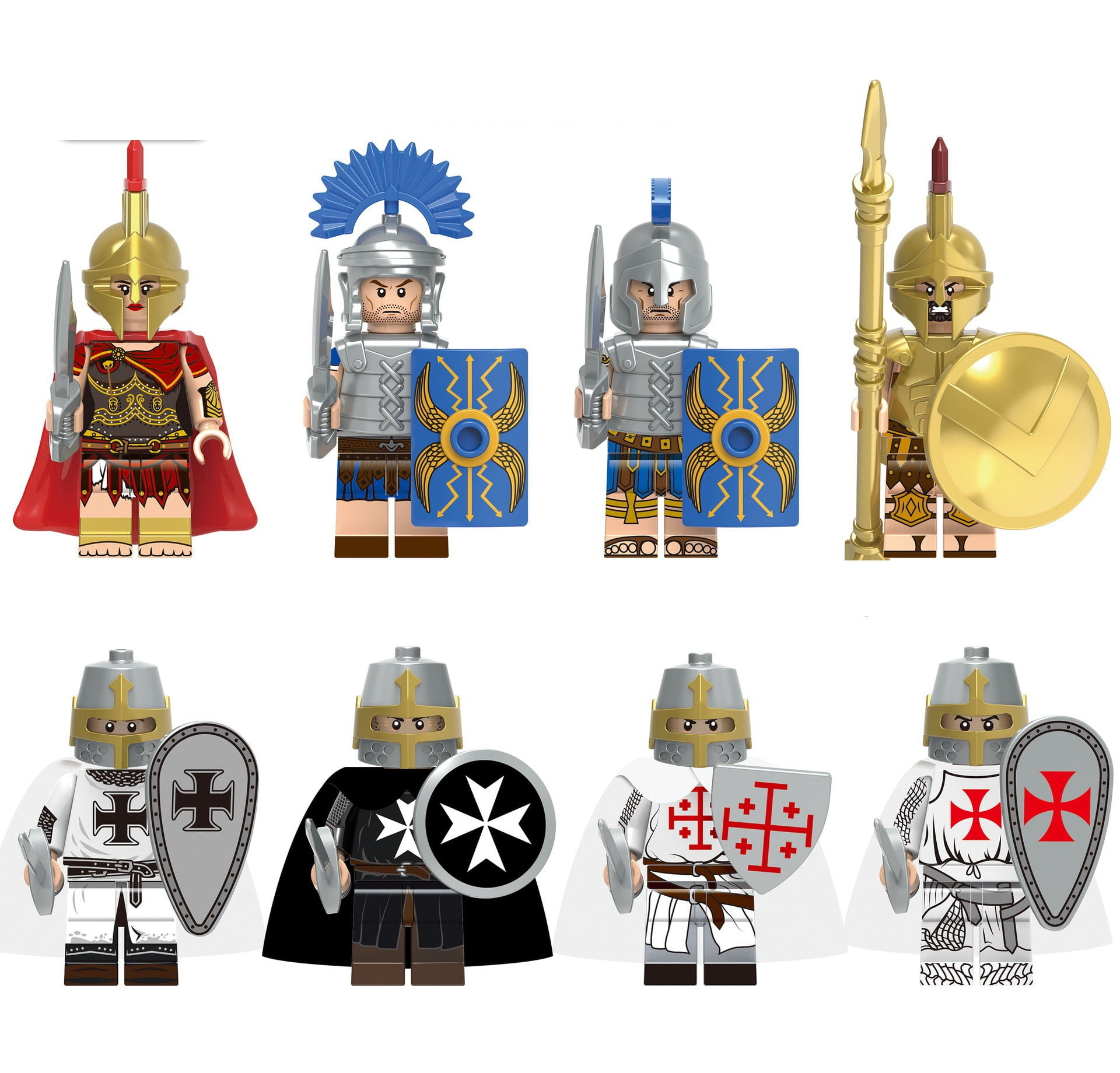 Soapjuice 8PCS Roman Soldier Spartan Female Warrior Templar Knight ...