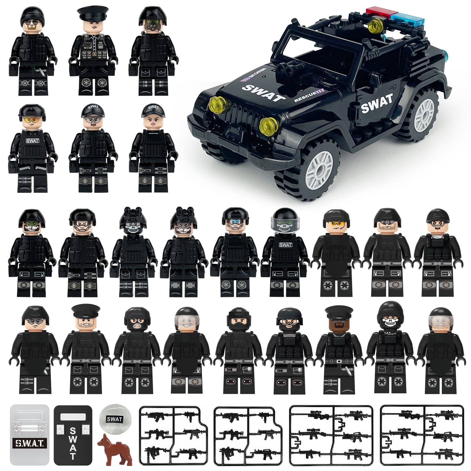 Soapjuice Jeep & Black Policeman Team Mini Figures Set - Bomb Squad ...