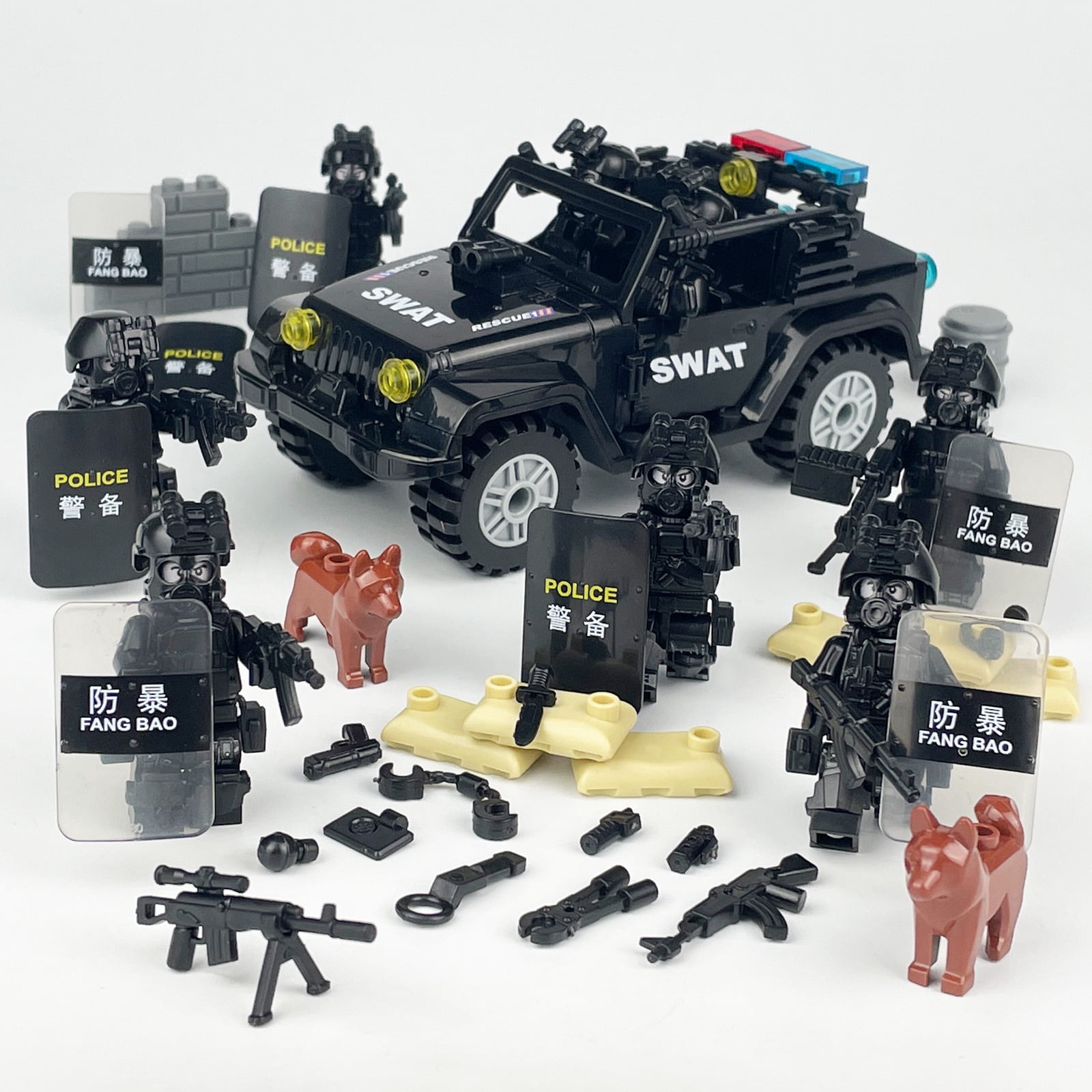 Soapjuice Jeep & Black Policeman Team Mini Figures Set - Bomb Squad ...