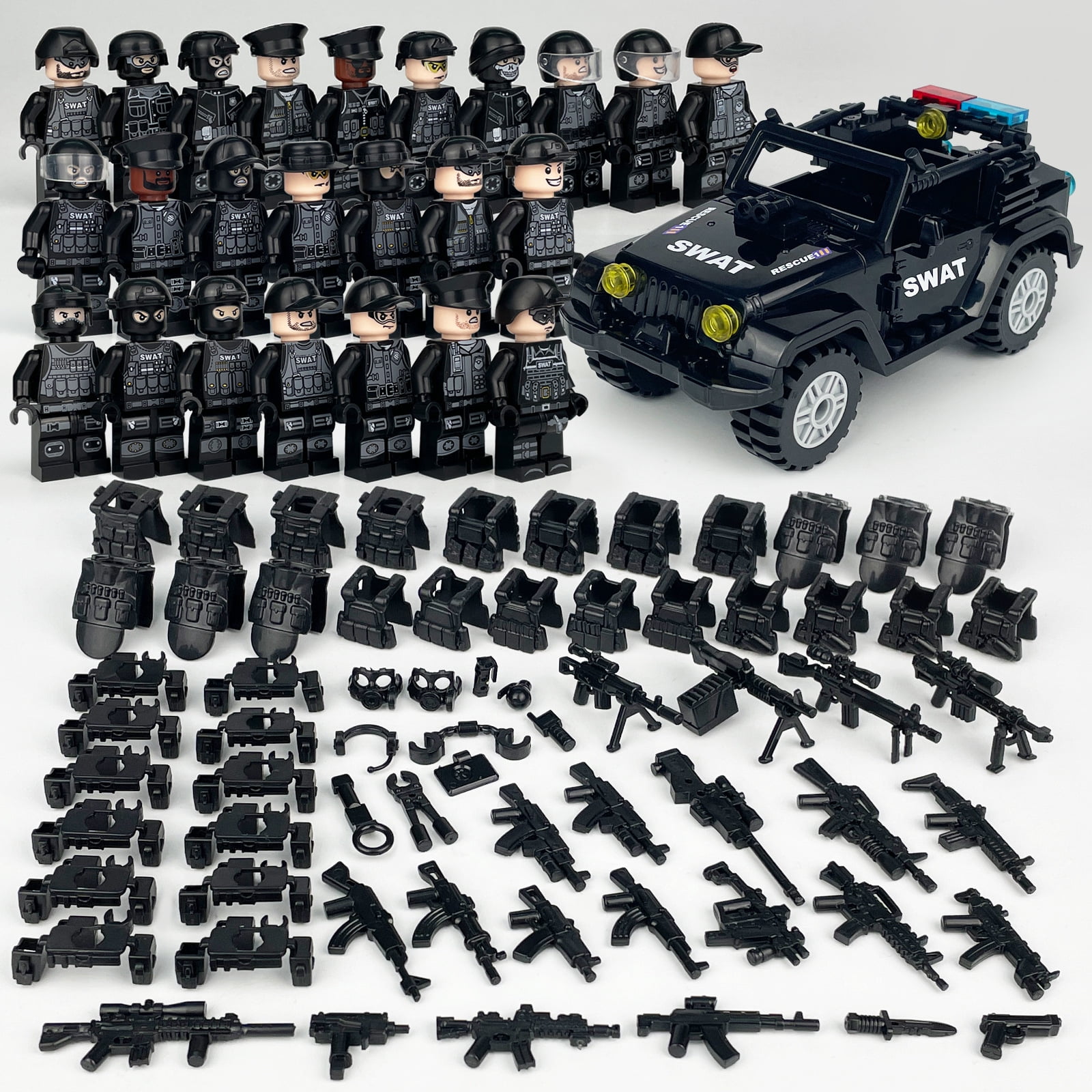 Soapjuice Jeep & Black Policeman Team Mini Figures Set - Bomb Squad ...